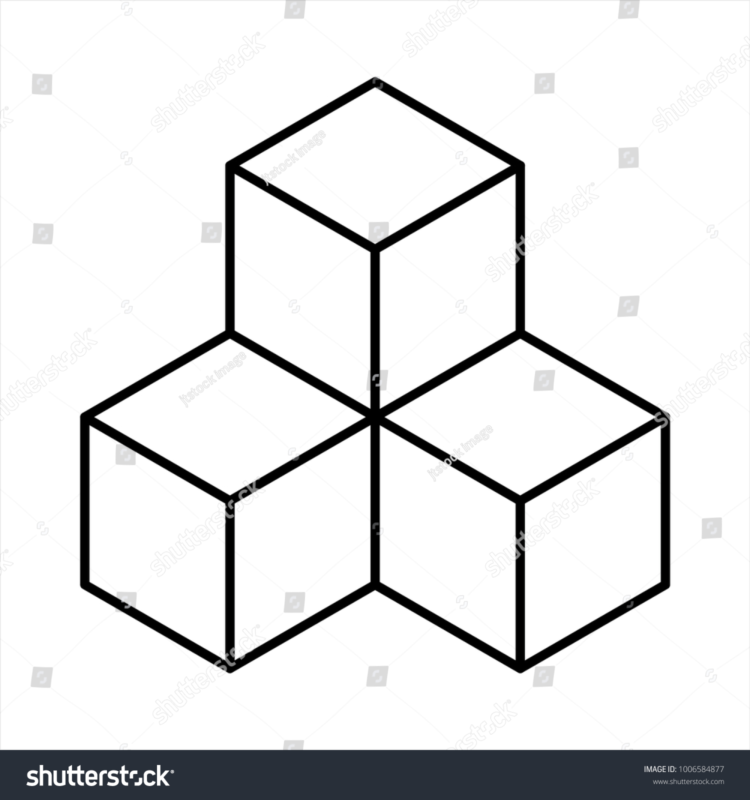 Geometric 3d Object Optical Illusion Vector: เวกเตอร์สต็อก (ปลอดค่า ...