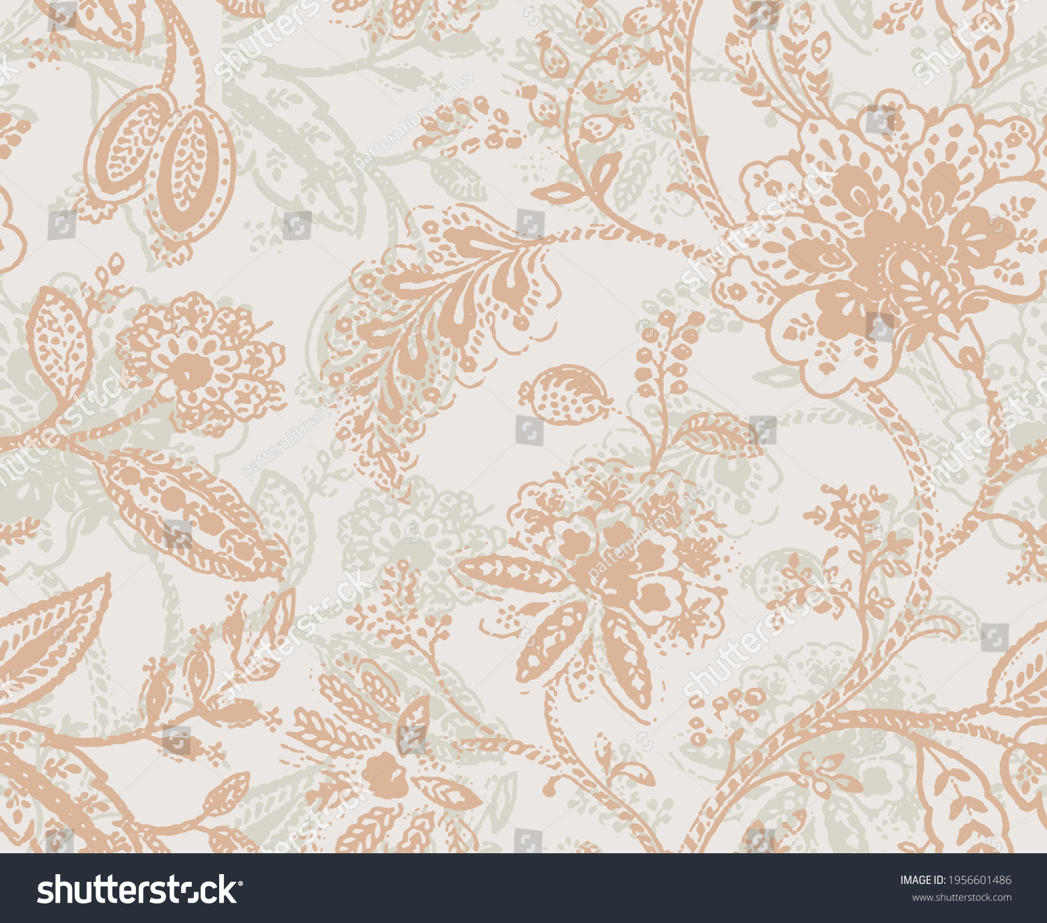 Geometric Damask Seamless Pattern Grunge Texture Stock Vector (Royalty ...