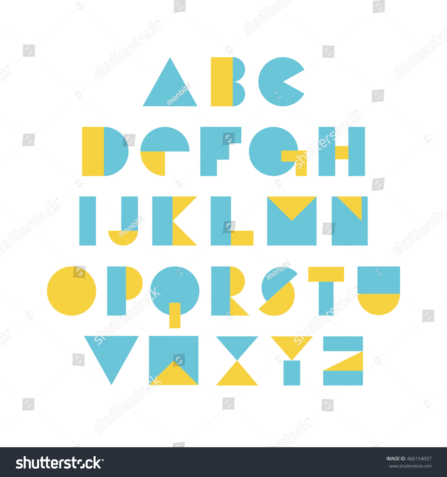 Geometric Font Design Vector Illustration Stock Vector (Royalty Free ...