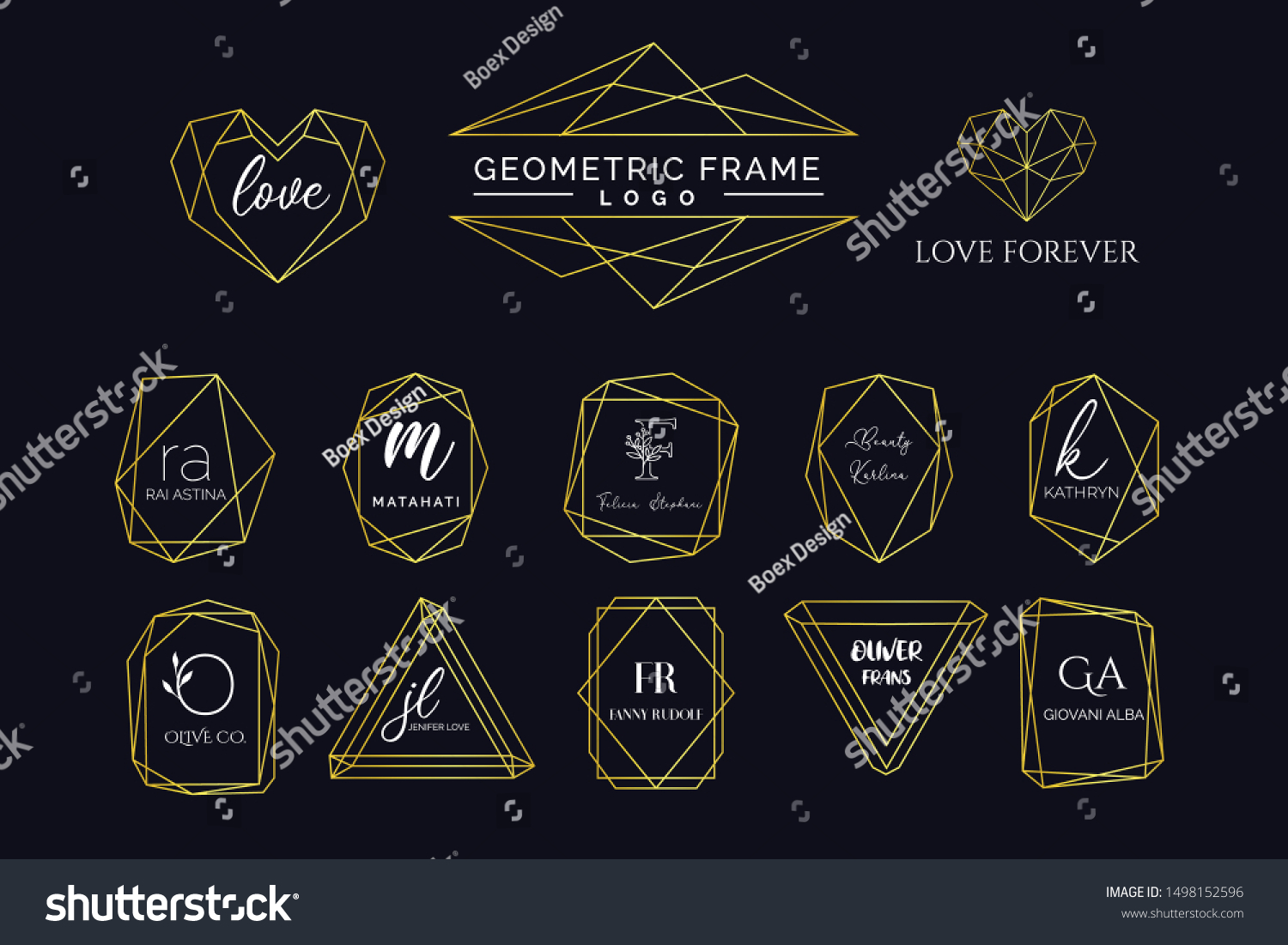 Geometric Frame Logo Design Template: vector de stock (libre de ...