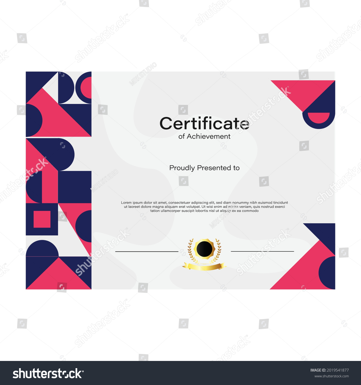 Geometric Graduation Certificate Border Template Design Stock Vector ...