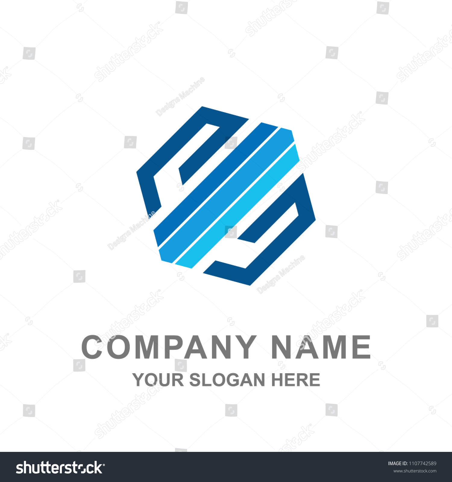 Geometric Hexagon Construction Building Architecture Logo Stock Vector ...