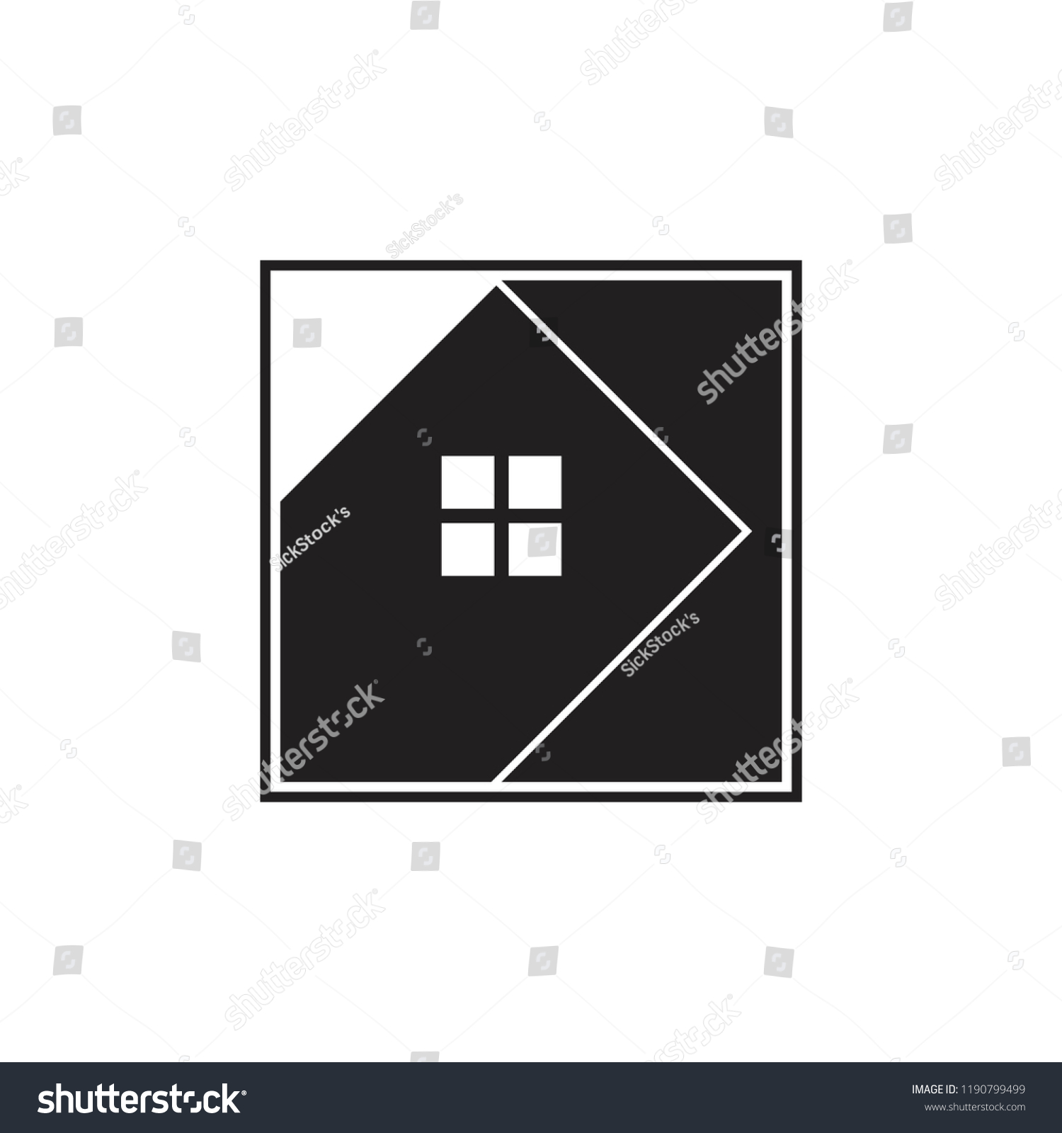 Geometric Home Square Logo Vector Stock Vector (Royalty Free ...