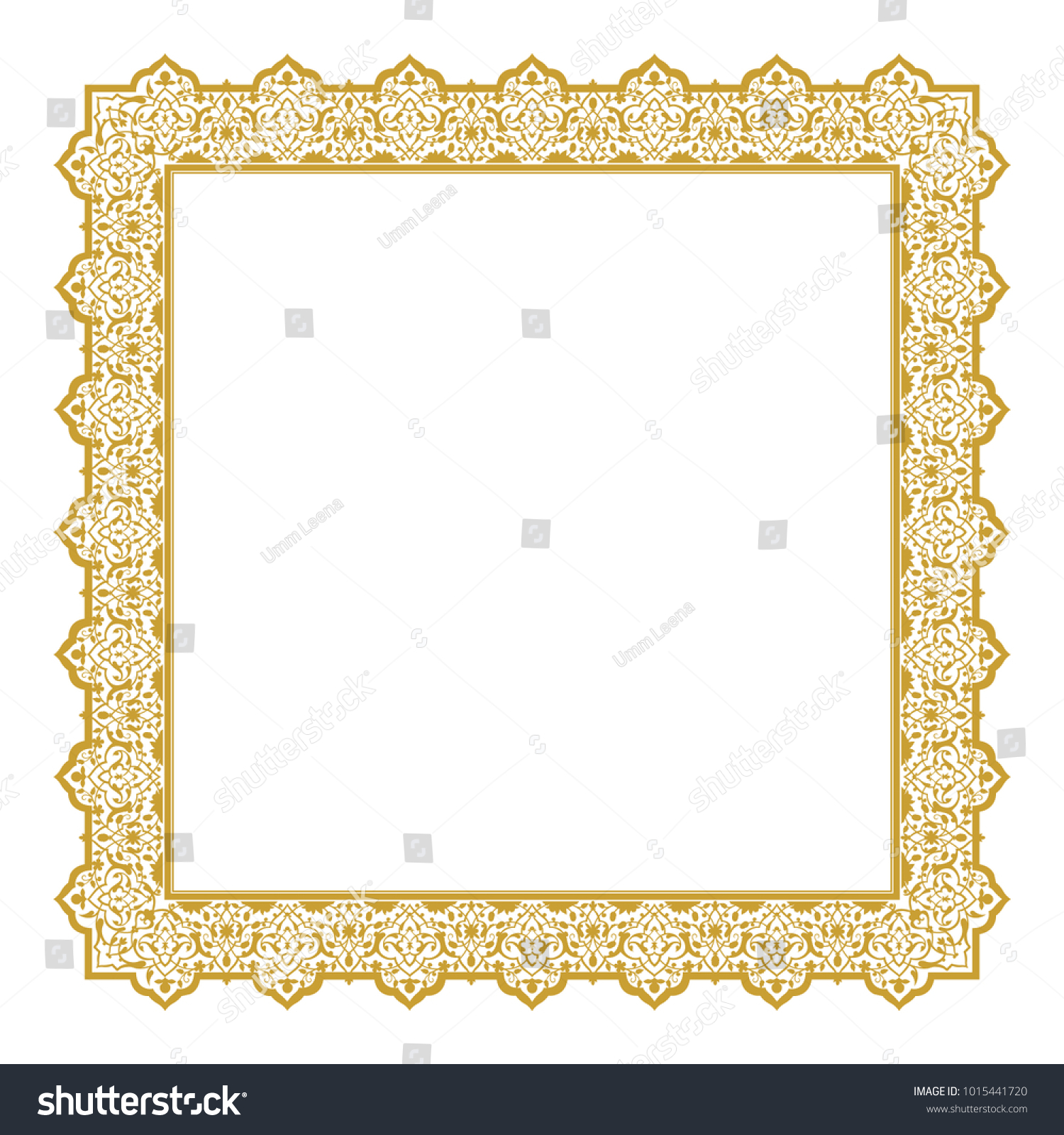 Geometric Islamic Pattern Arabesque Square Frame Stock Vector (Royalty ...