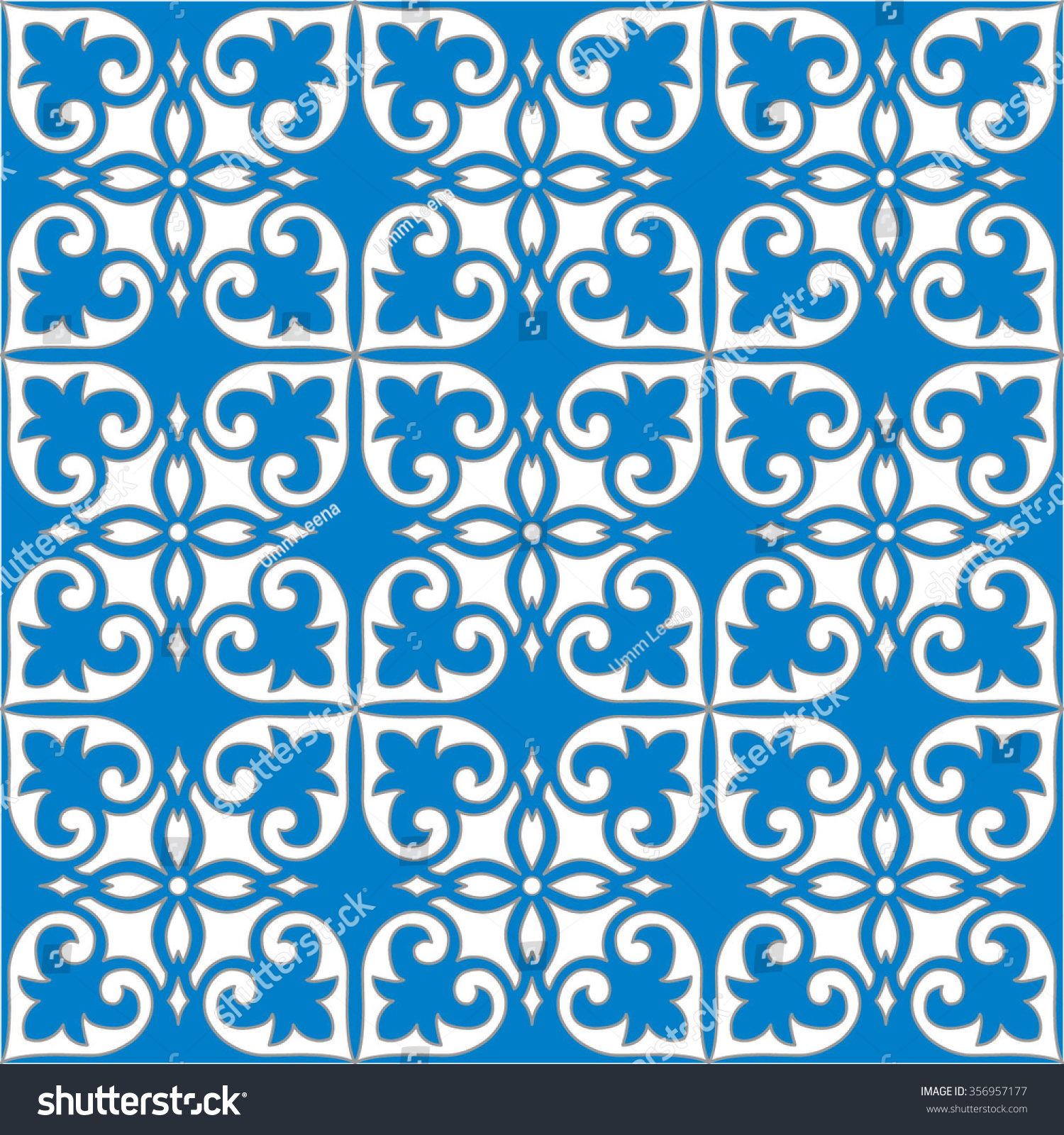Geometric Islamic Seamless Pattern Arabesque Blue Stock Vector (Royalty ...