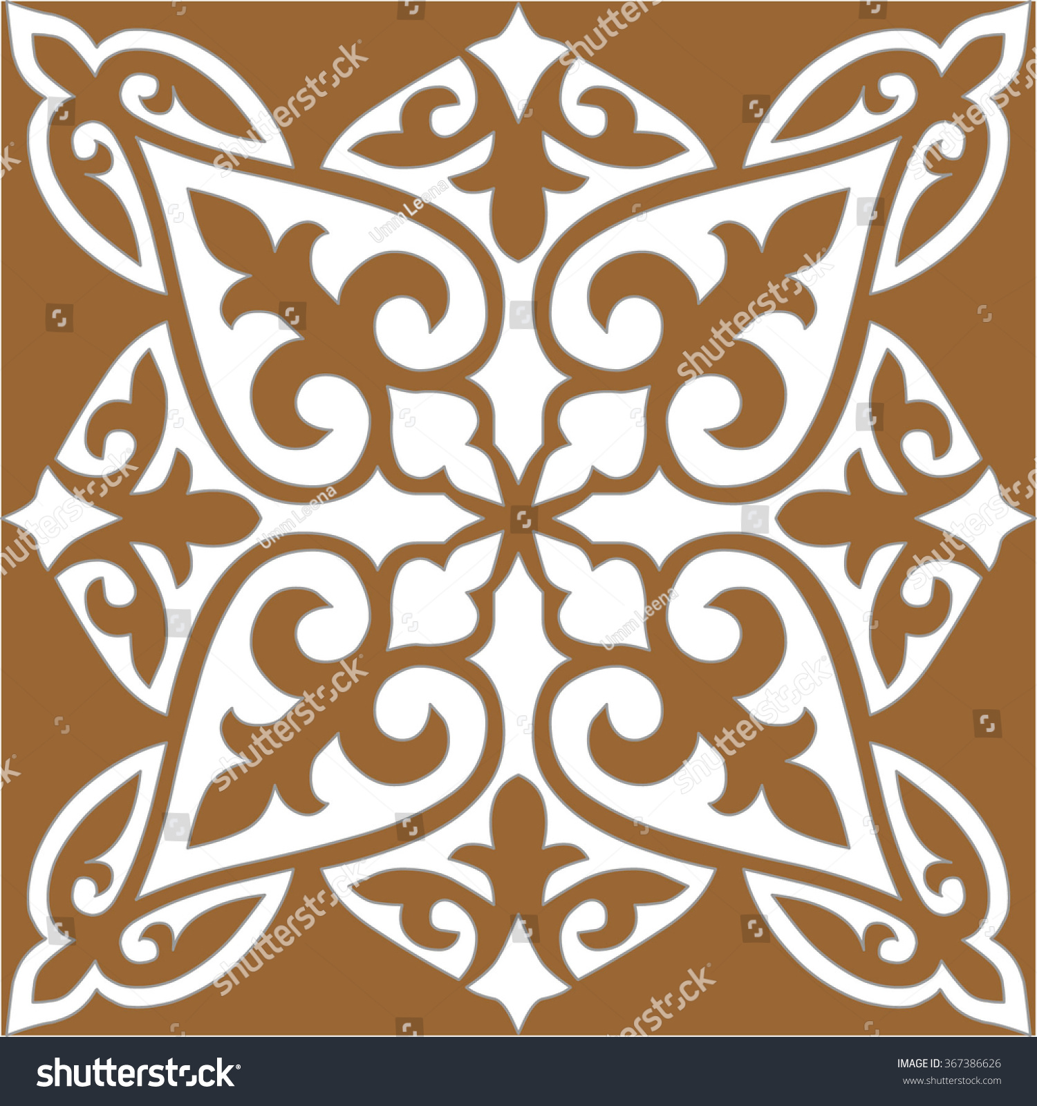 Geometric Islamic Tile Pattern Arabesque Brown Stock Vector (Royalty ...