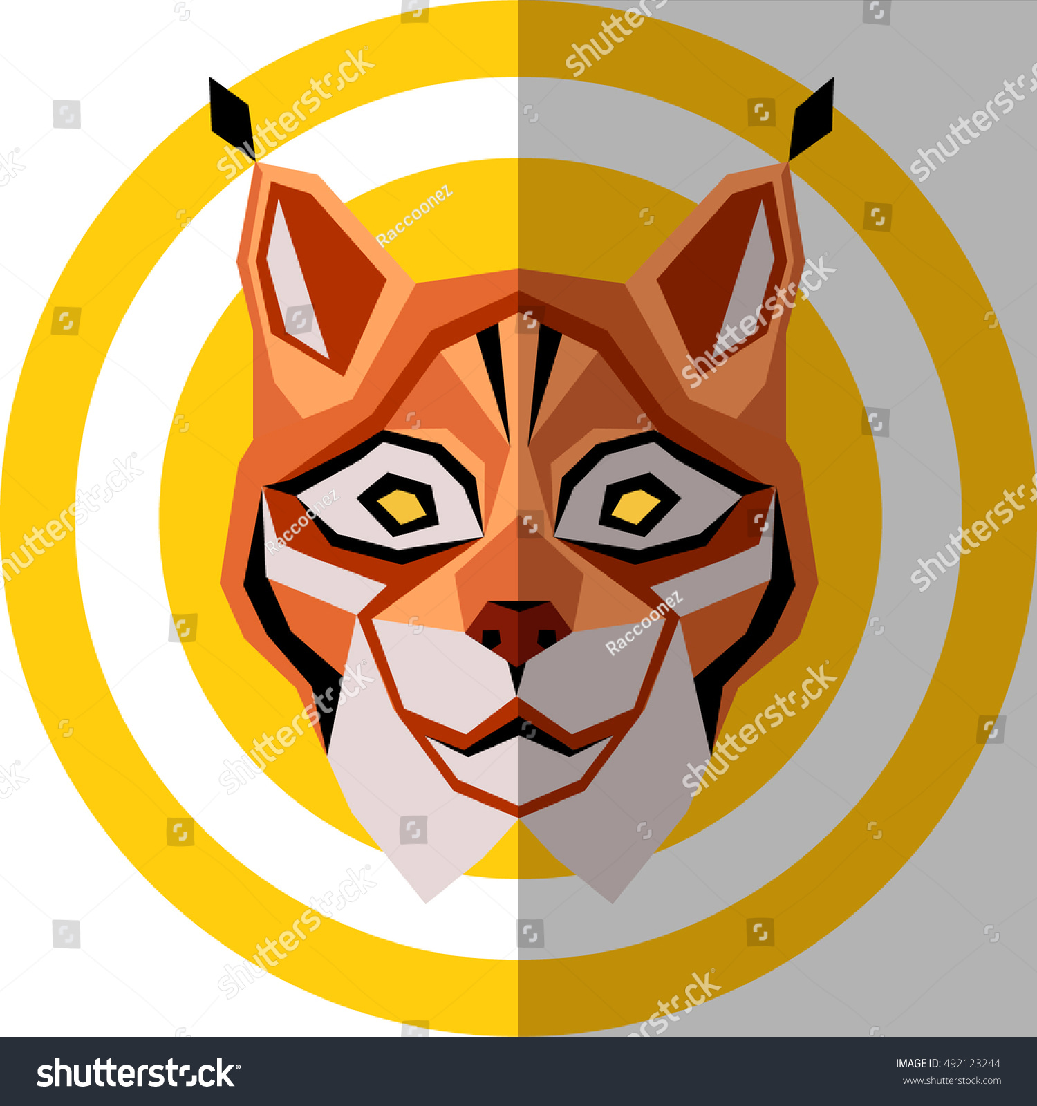 Geometric Lynx Vector Illustration Stock Vector (Royalty Free) 492123244