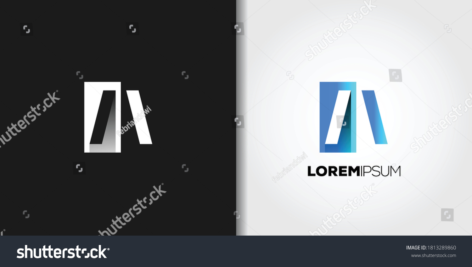 Geometric Mirror Logo Template Set Vector Stock Vector (Royalty Free ...