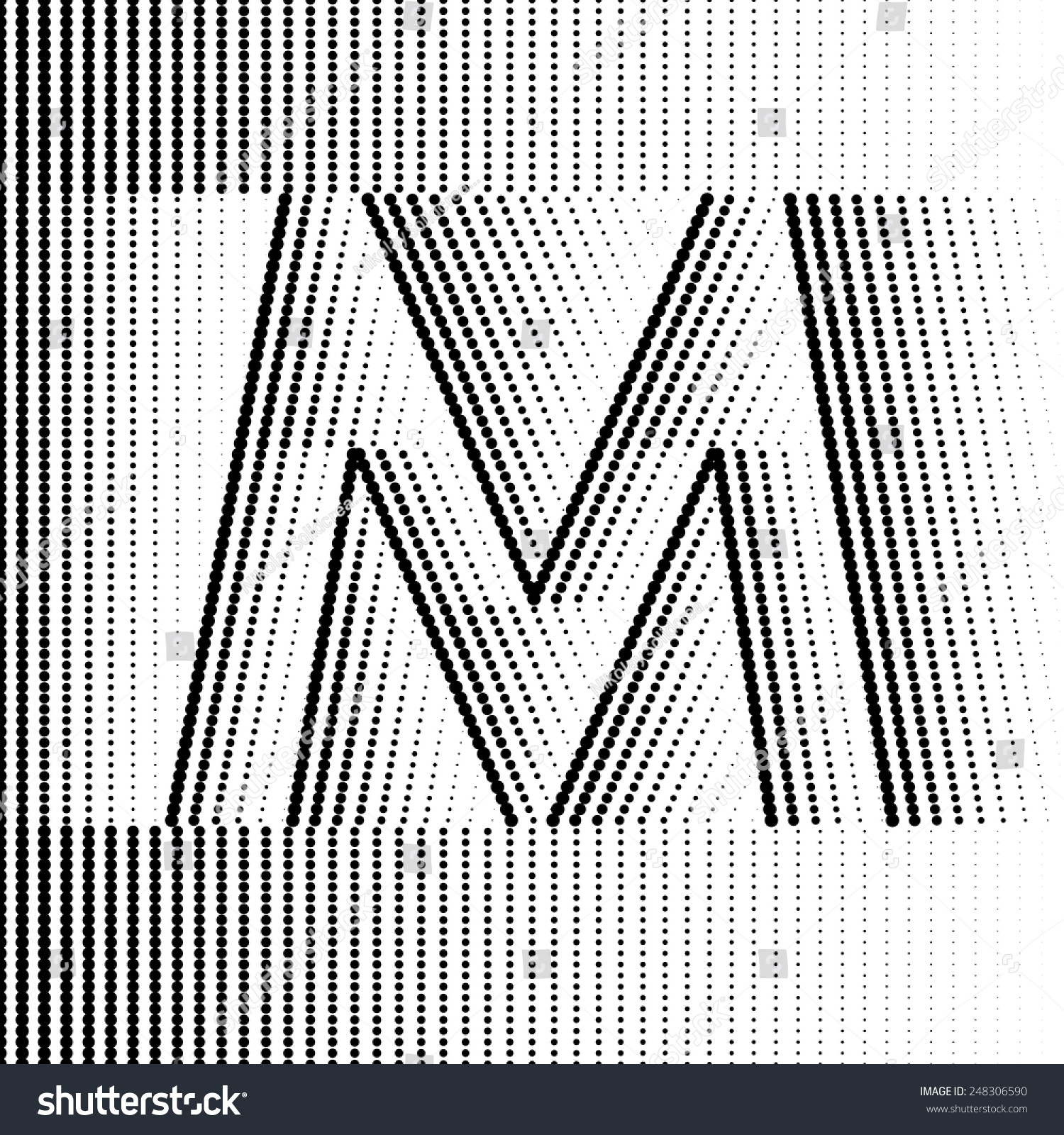 Geometric Optical Illusion Letter M Stock Vector (Royalty Free) 248306590