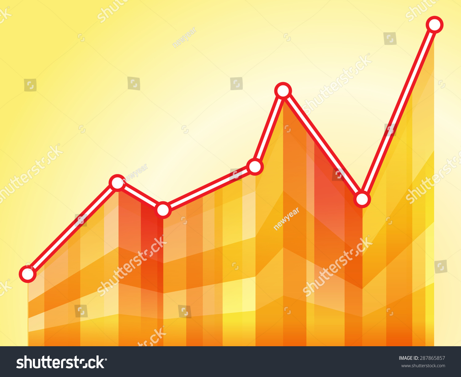 Geometric Orange Graph Diagram Stock Vector (Royalty Free) 287865857 ...