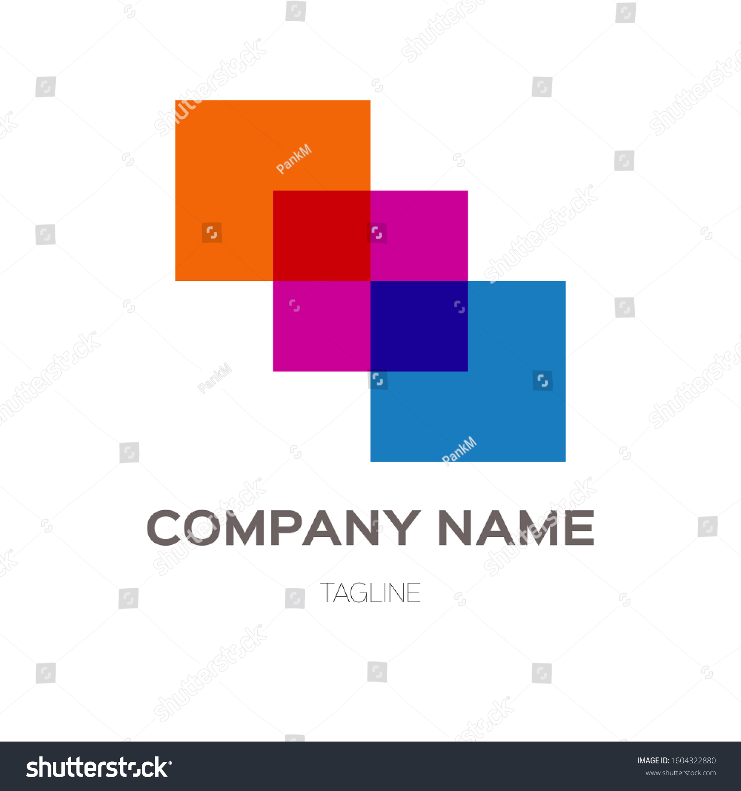 Geometric Overlapping Squares Logo Design Stock Vector (Royalty Free ...