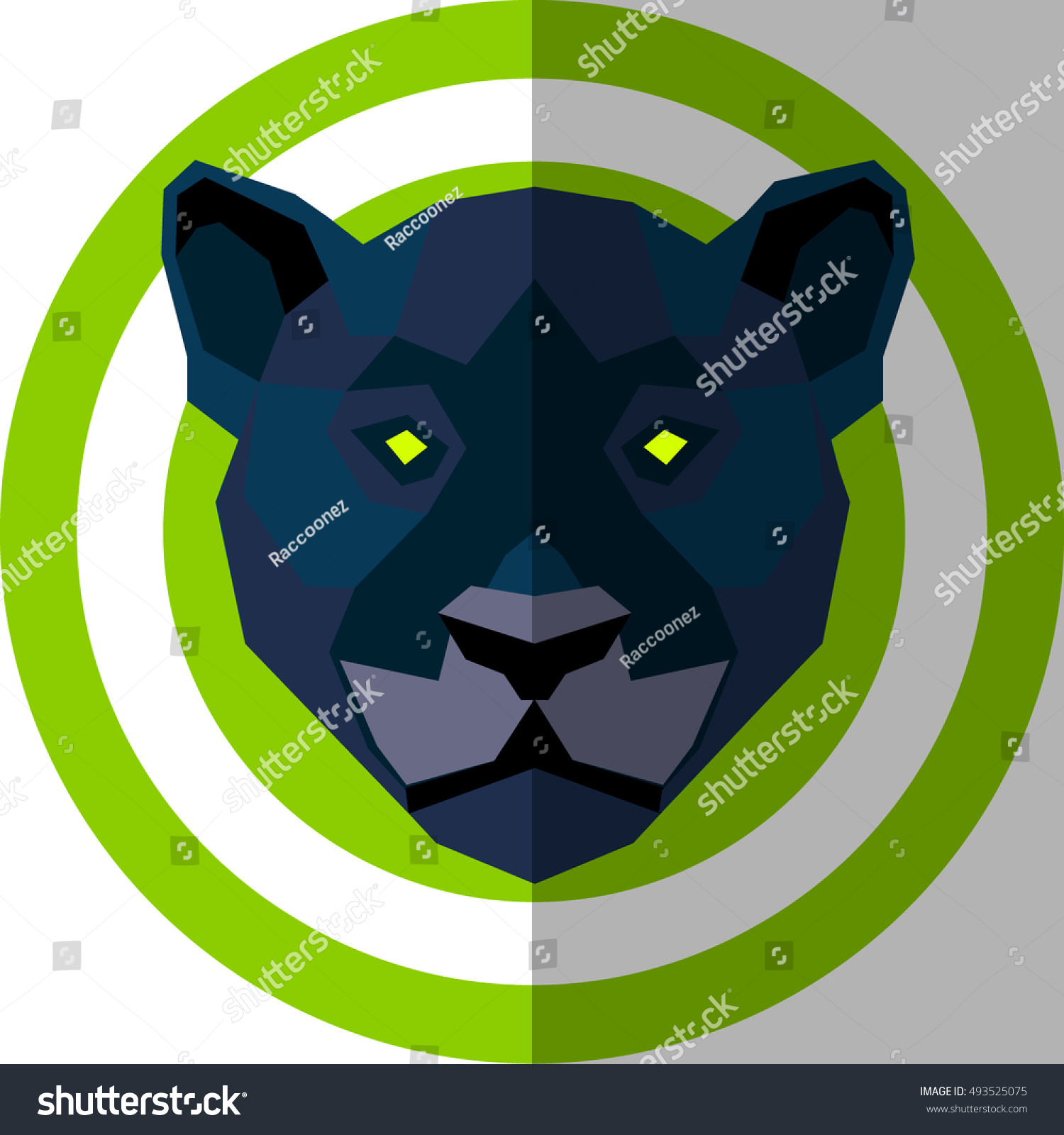 Geometric Panther Vector Illustration Stock Vector (Royalty Free) 493525075