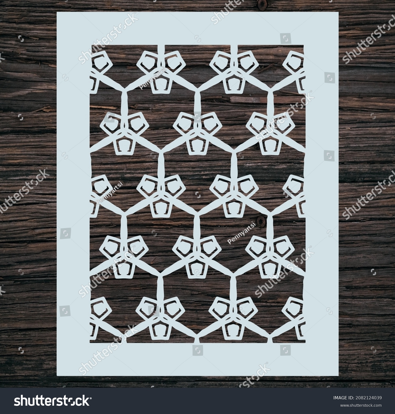 Geometric Pattern Stencil Laser Cut Stencil Stock Vector (Royalty Free ...