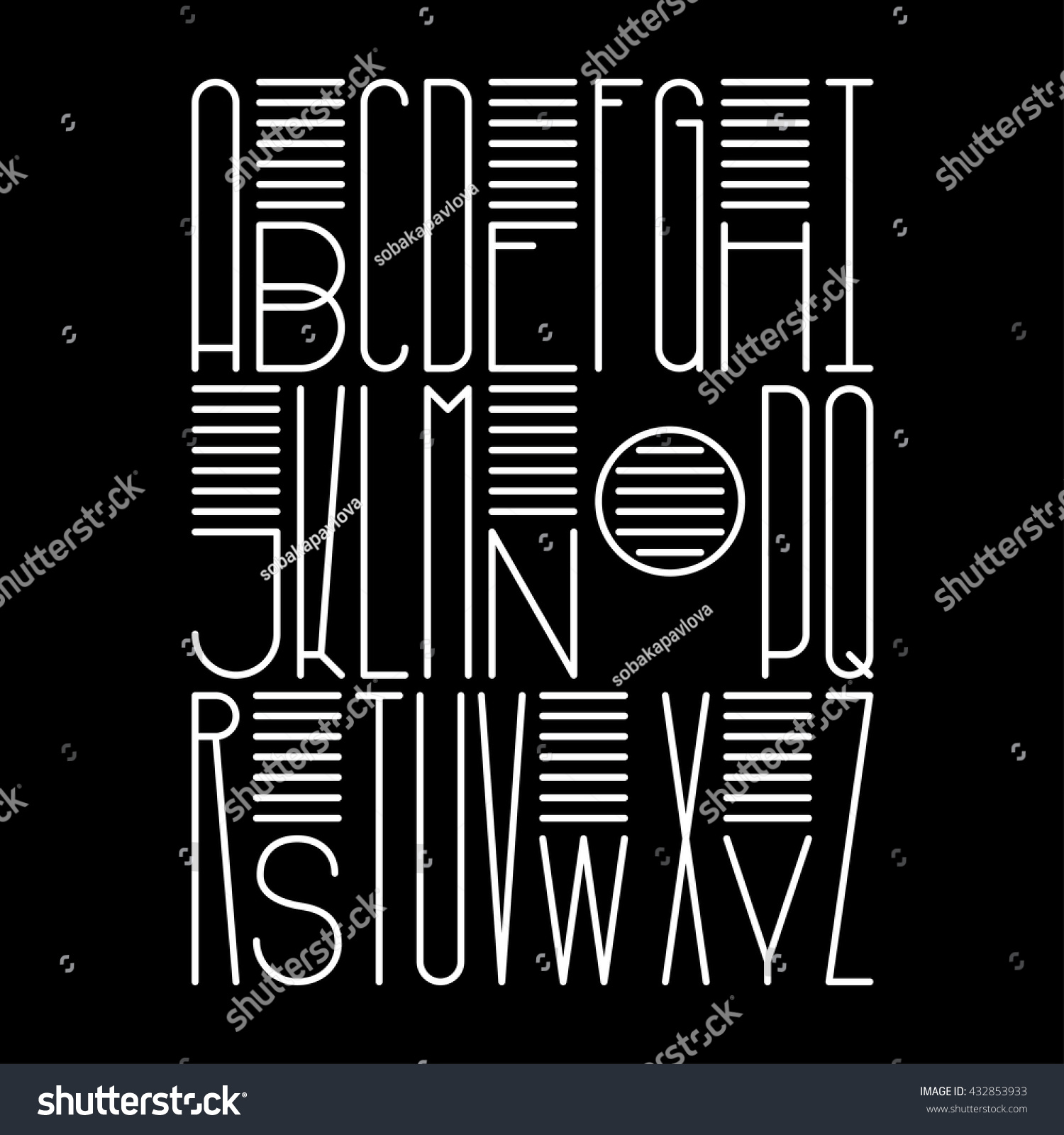 Geometric Pattern Typeface Vector Latin Alphabet Stock Vector (Royalty ...
