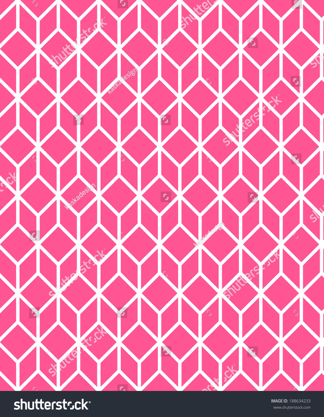Geometric Pink Cube Wallpaper White Background Stock Vector (Royalty ...