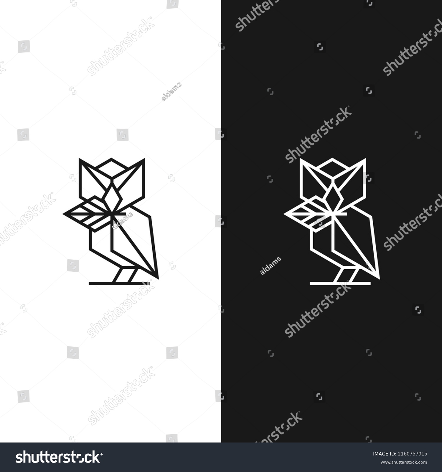 Geometric Polygonal Owl Logo Vector Stock Vector (Royalty Free ...