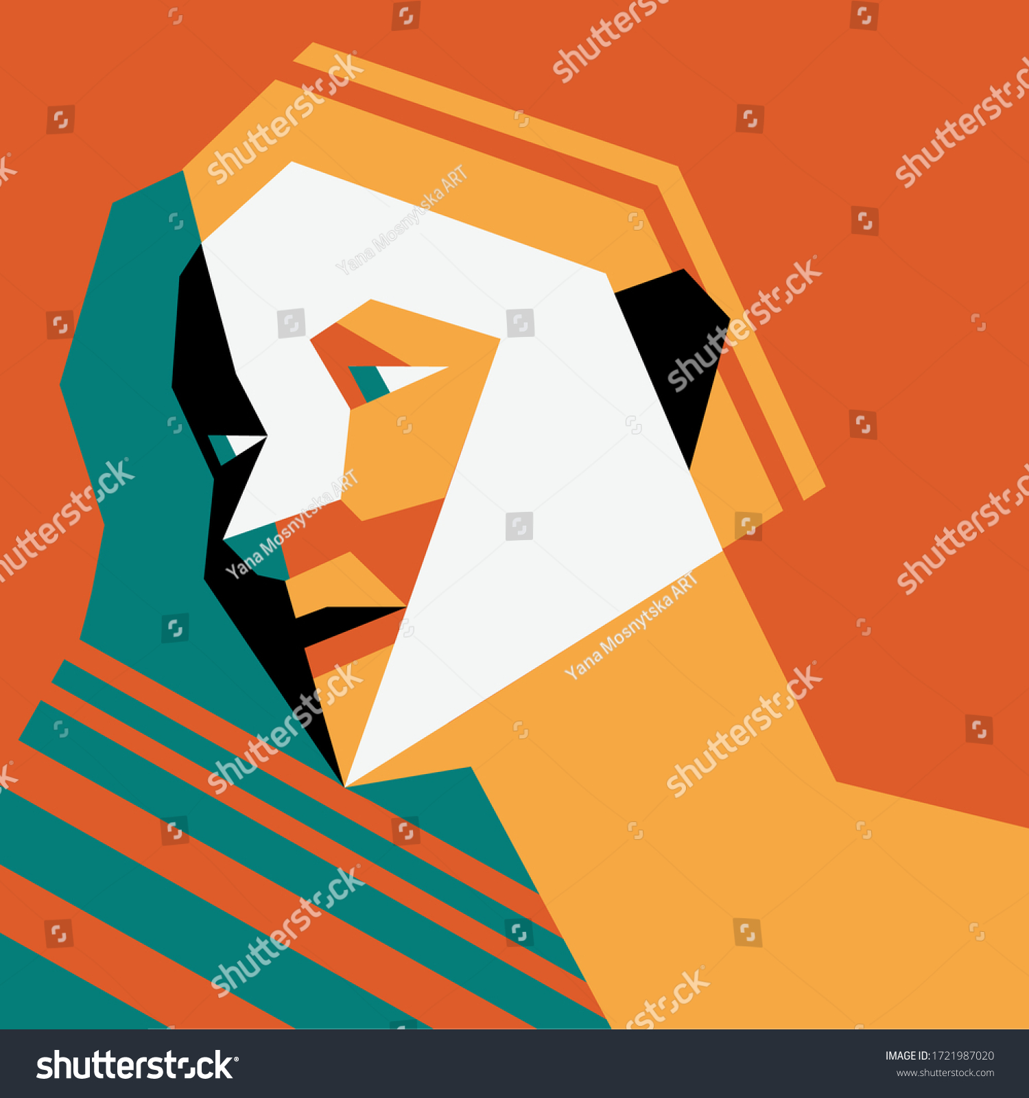 Geometric Portrait Vector Face Abstract Character Stock Vector (Royalty ...