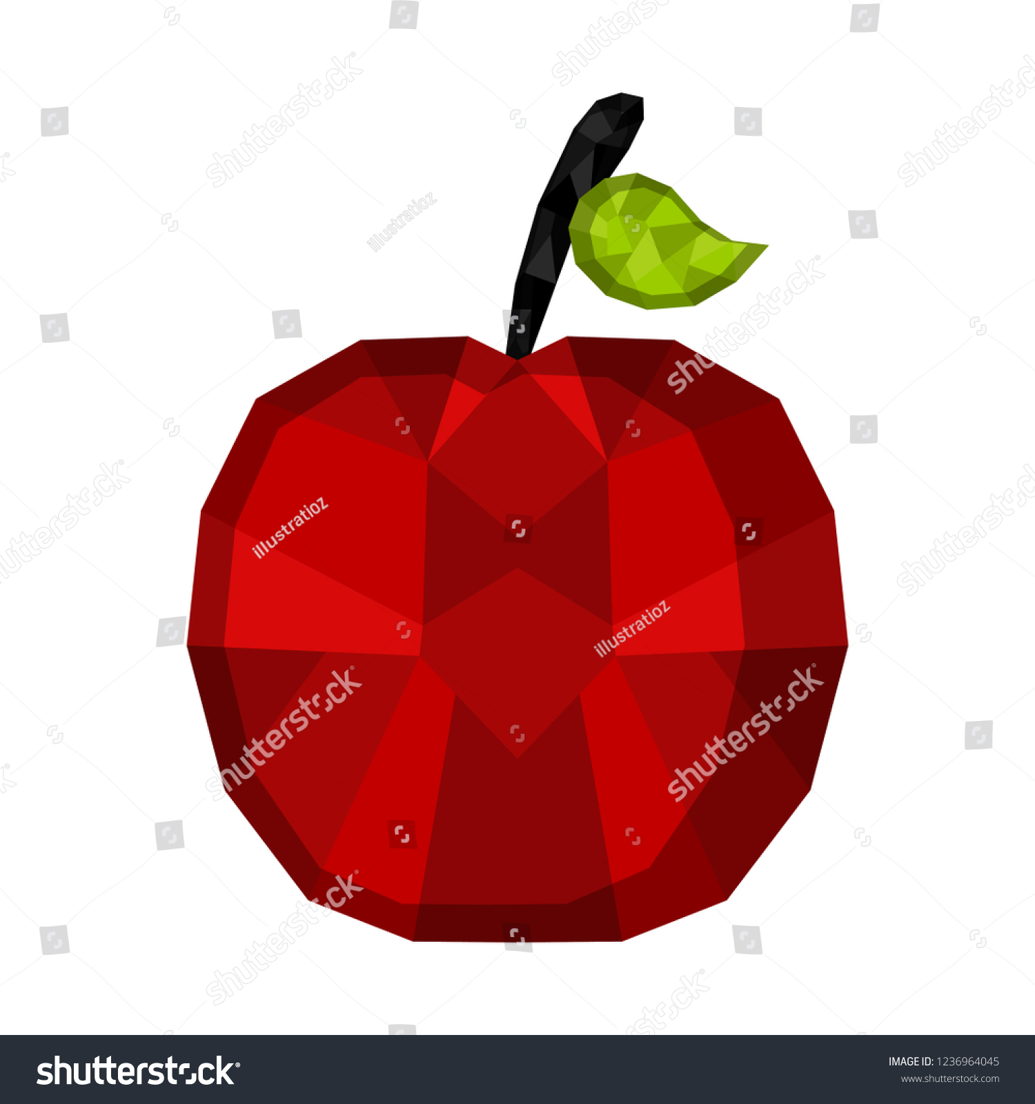 Geometric Red Apple Low Poly Vector Stock Vector (Royalty Free ...