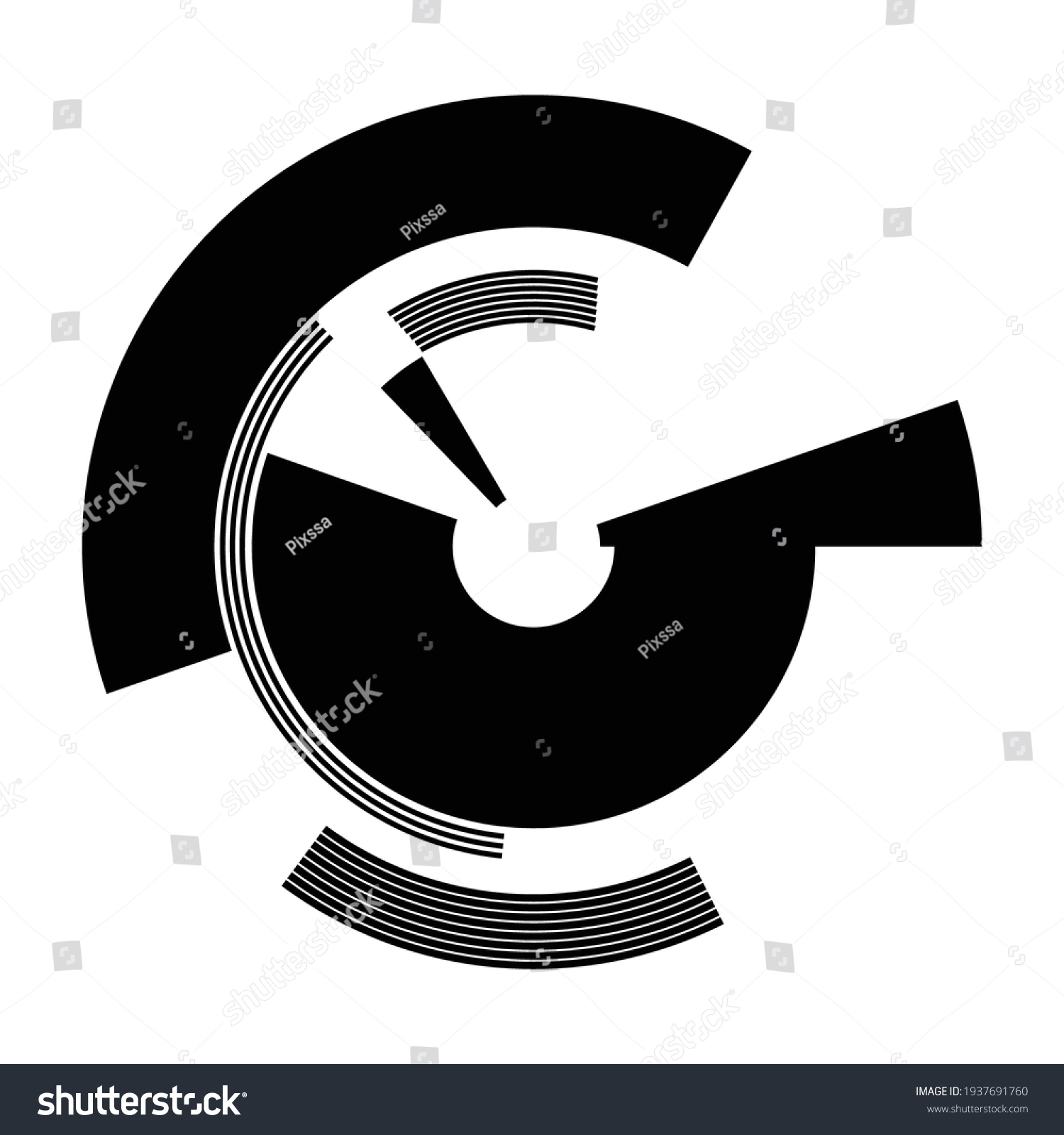 Geometric Segmented Circle Ring Abstract Circular Stock Vector (Royalty ...