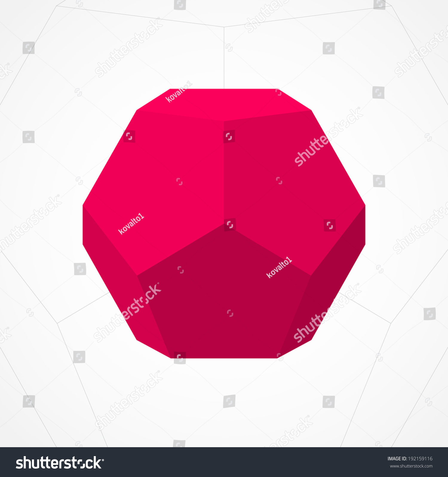 Geometric Shape Dodecahedron Stock Vector (Royalty Free) 192159116 ...