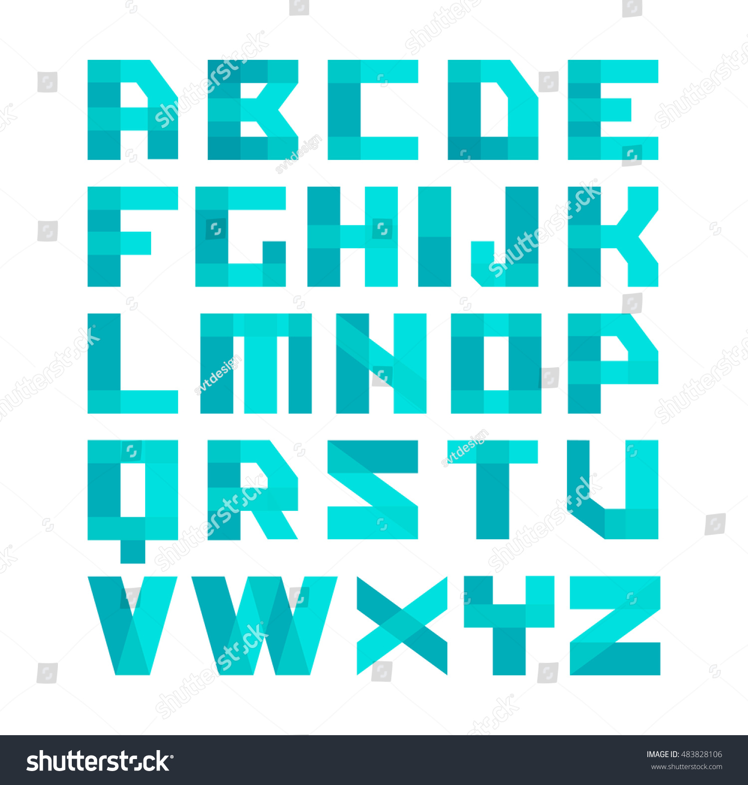 Geometric Shapes Blue Font Alphabet Overlay Stock Vector (Royalty Free ... Geometric Shapes Blue Font Alphabet Overlay Stock Vector (Royalty Free ...