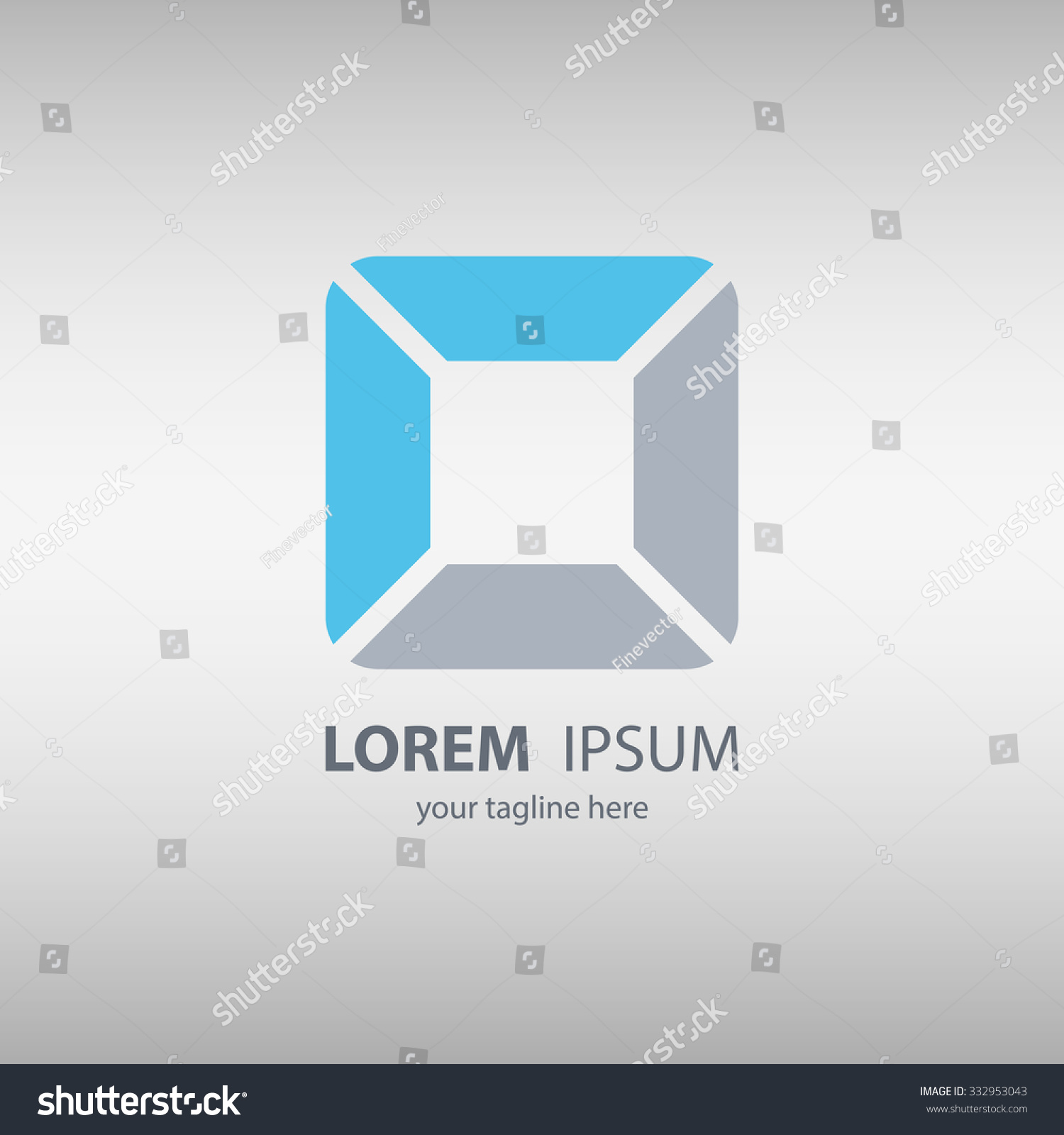 Geometric Square Logo Design Templatevector Illustration Stock Vector ...