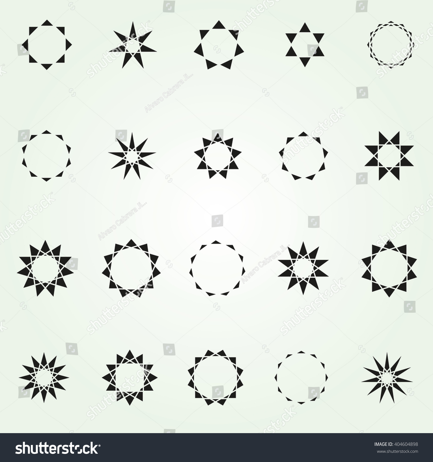 Geometric Star Vector Logo Template Set Stock Vector 404604898 ...