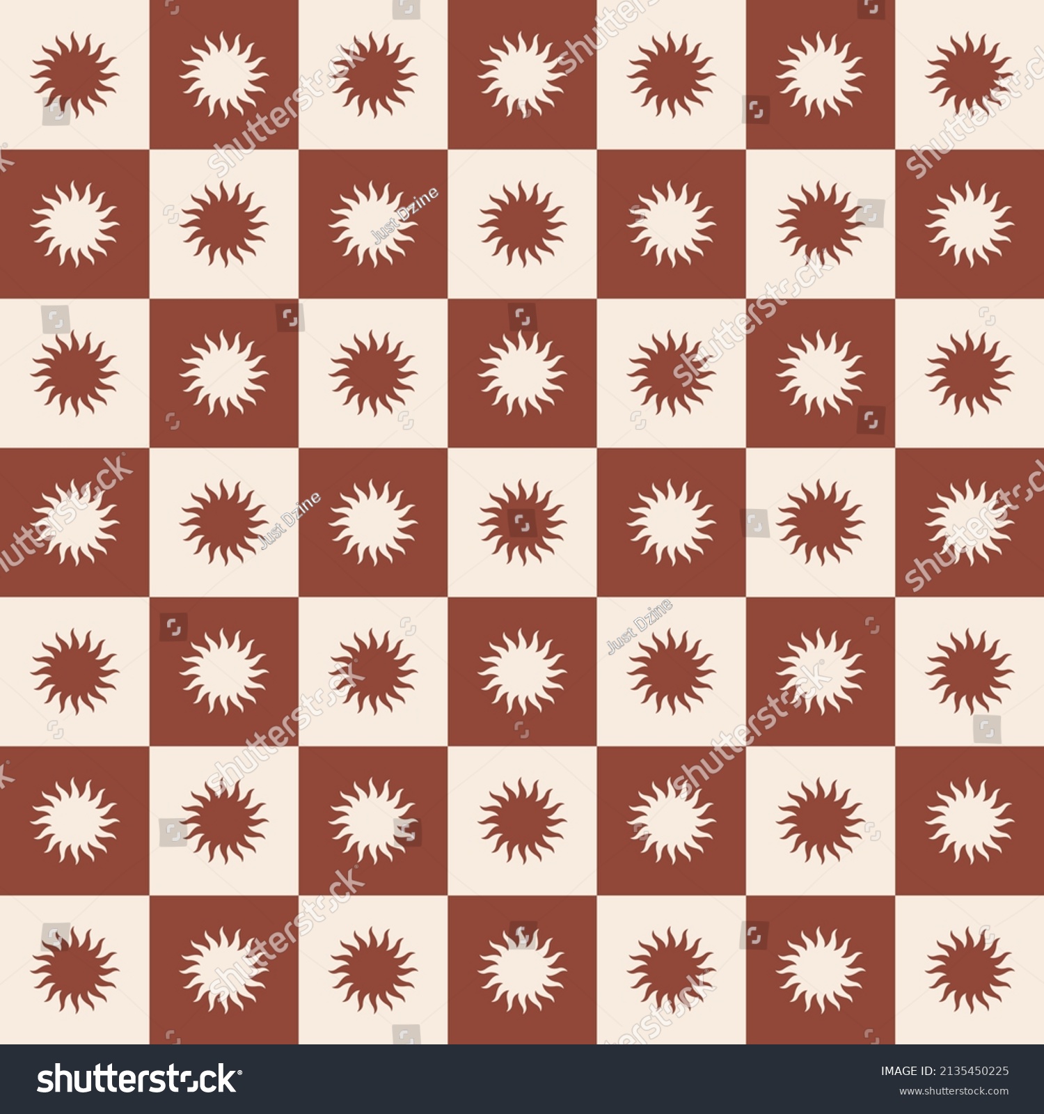 Geometric Sun Seamless Pattern Editable Vector Stock Vector (Royalty ...