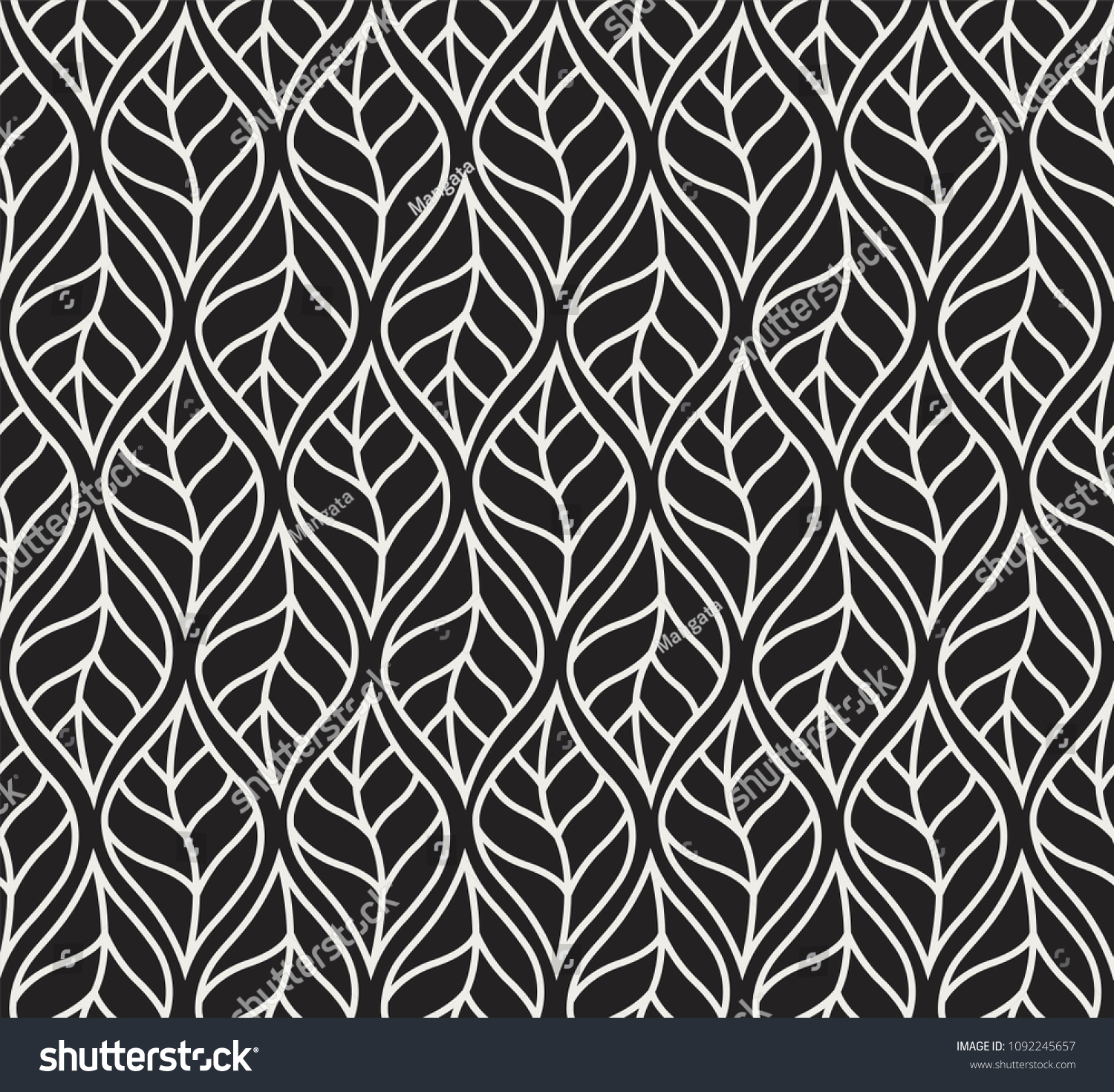 Geometric Trendy Leaves Vector Seamless Pattern Stock Vector (Royalty ...