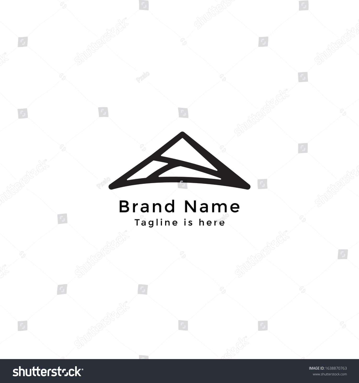 Geometric Triangle Mountain Vector Logo Design Stock Vector (Royalty ...
