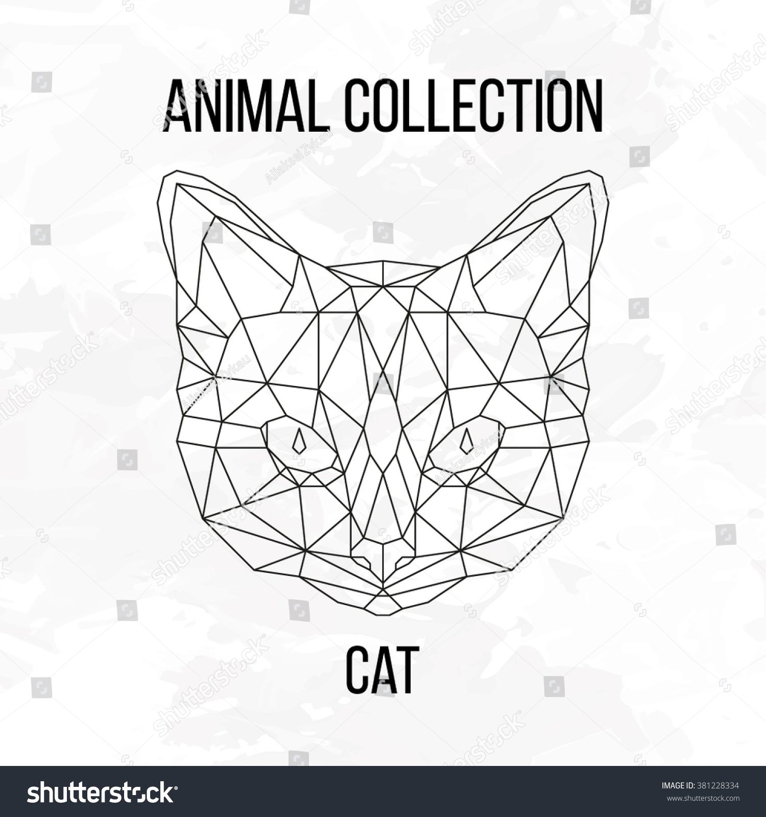 Geometric Vector Animal Cat Head Background Stock Vector (Royalty Free ...
