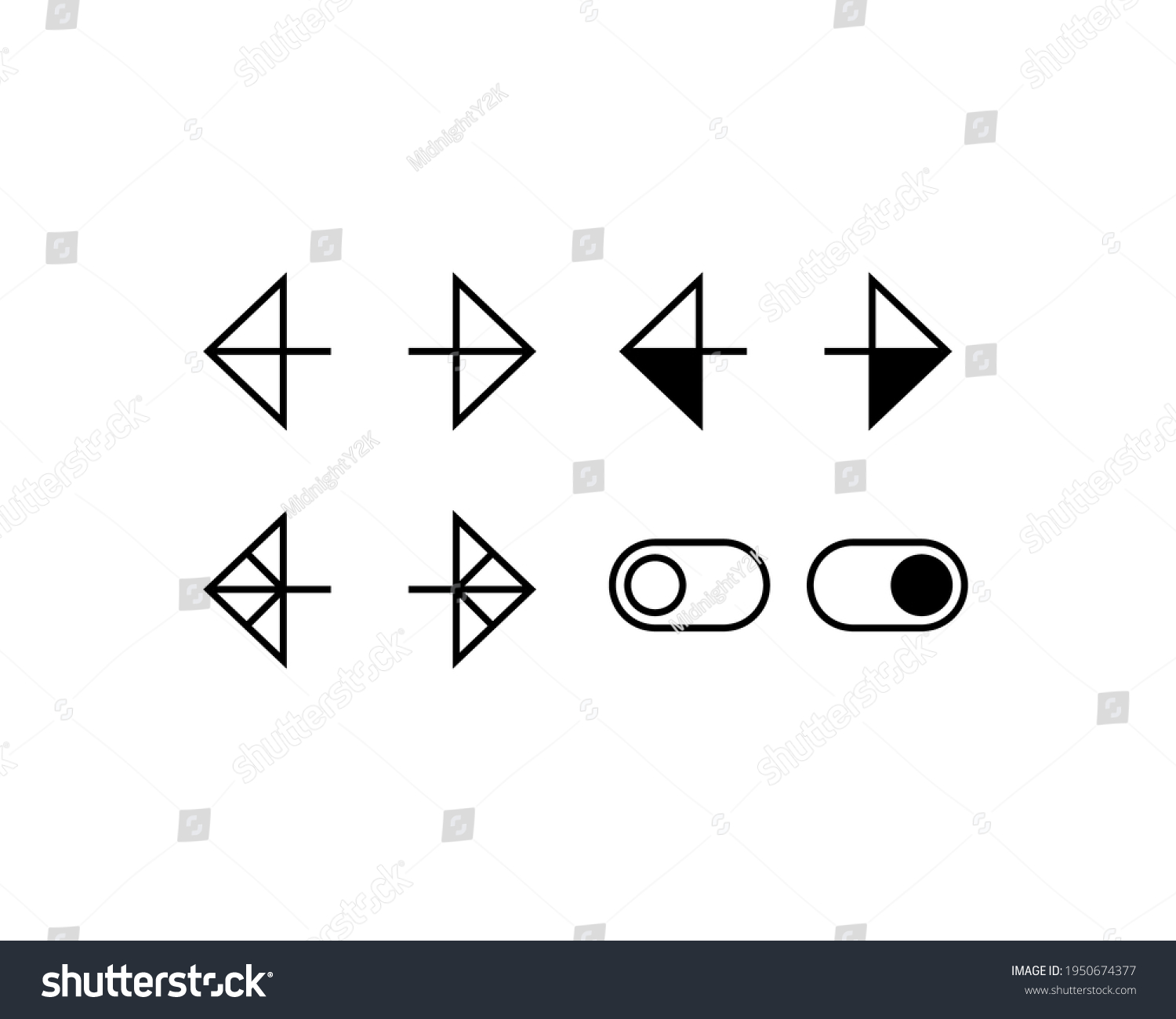 Geometric Vector Navigate Ui Symbols Arrows Stock Vector (Royalty Free ...
