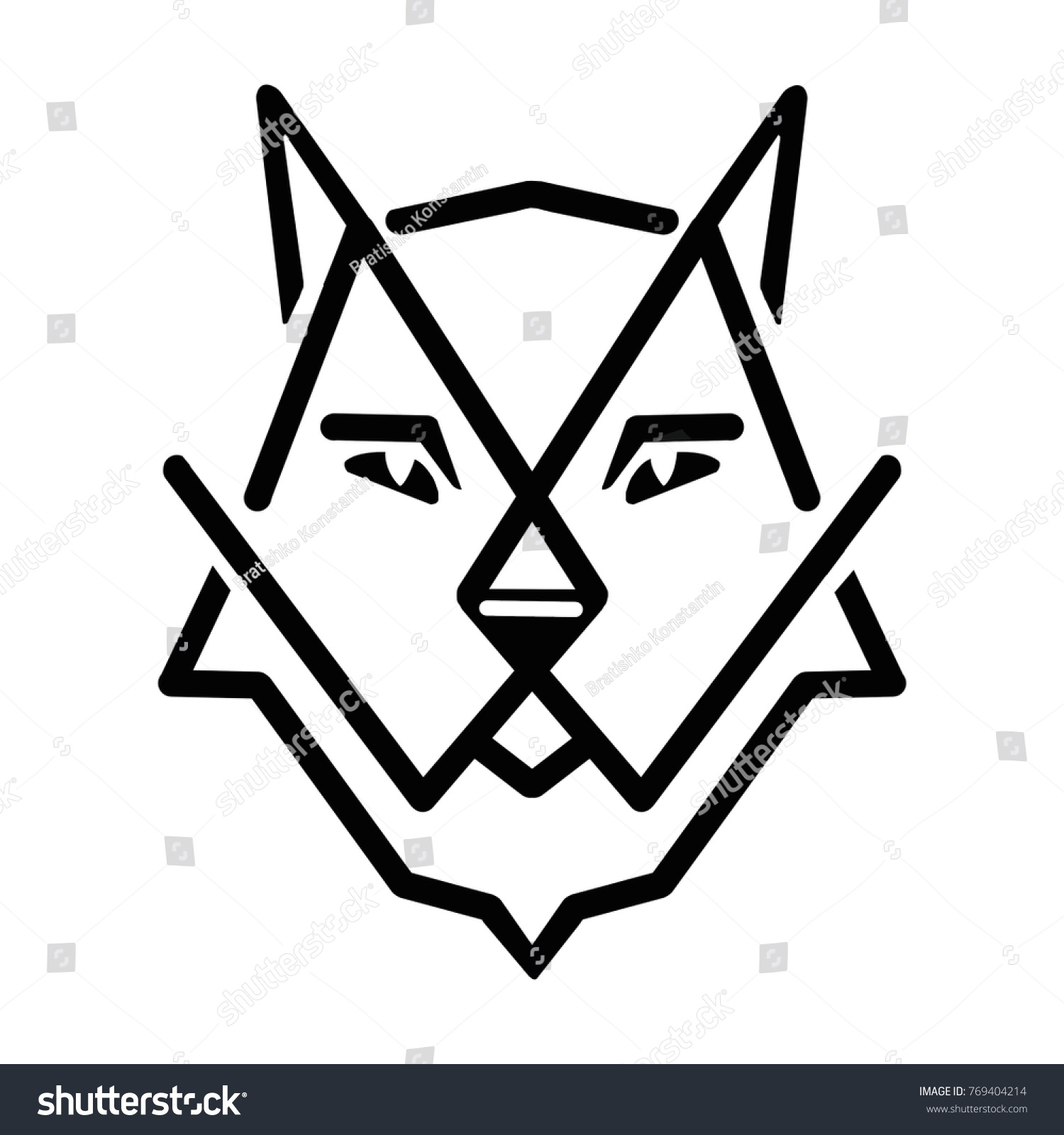 Geometric Wolf Logo Stock Vector (Royalty Free) 769404214