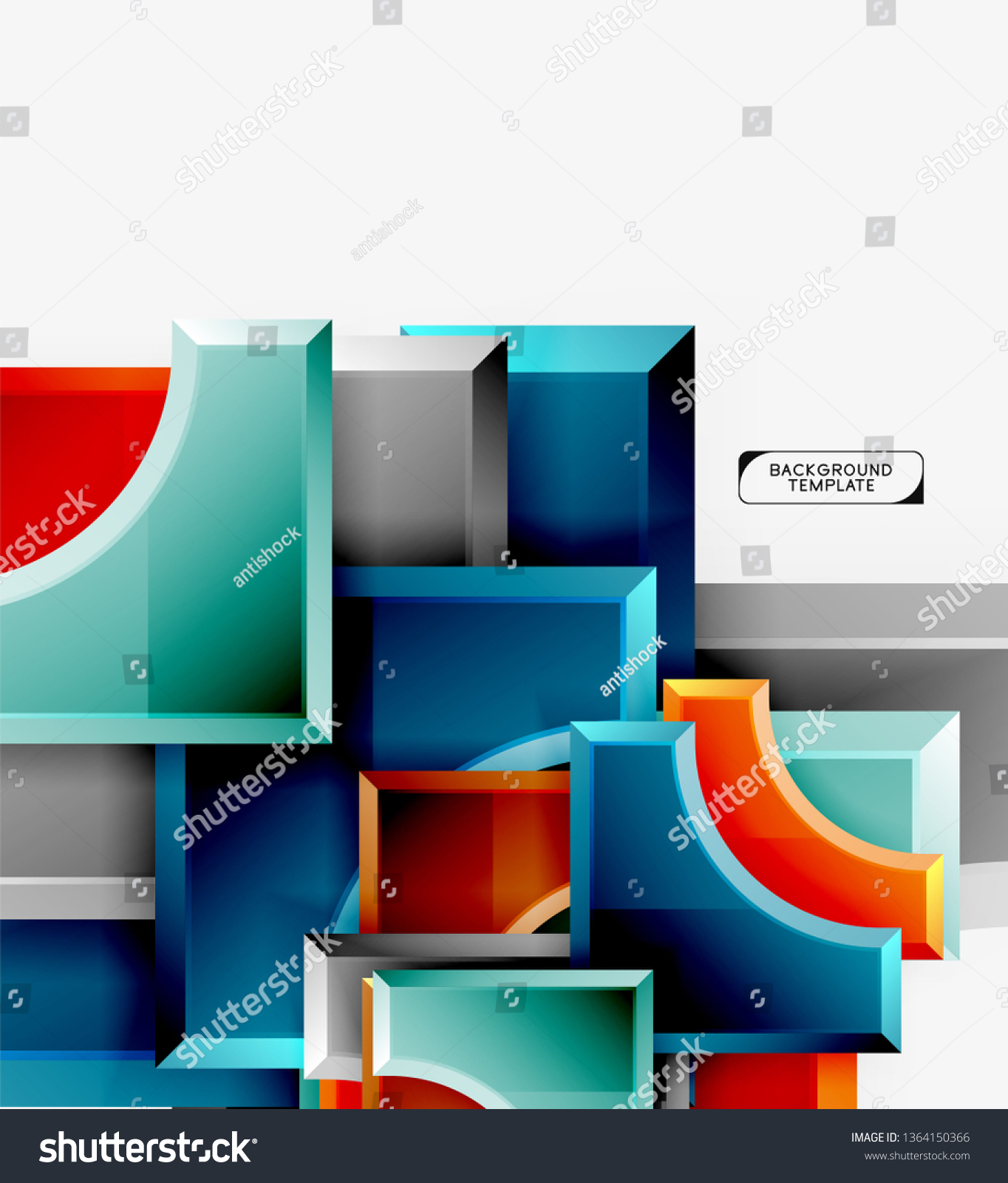 Geometrical 3d Shapes Background Vector Illustration Stock Vector ...