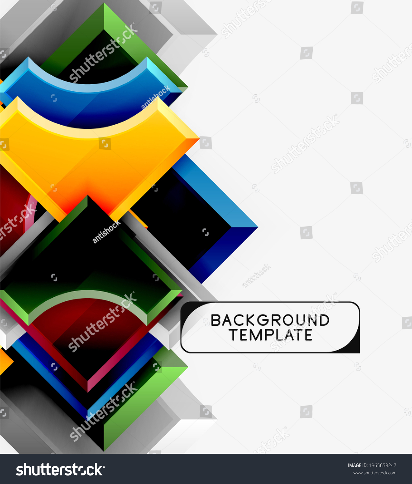 Geometrical 3d Shapes Background Vector Illustration Stock Vector ...
