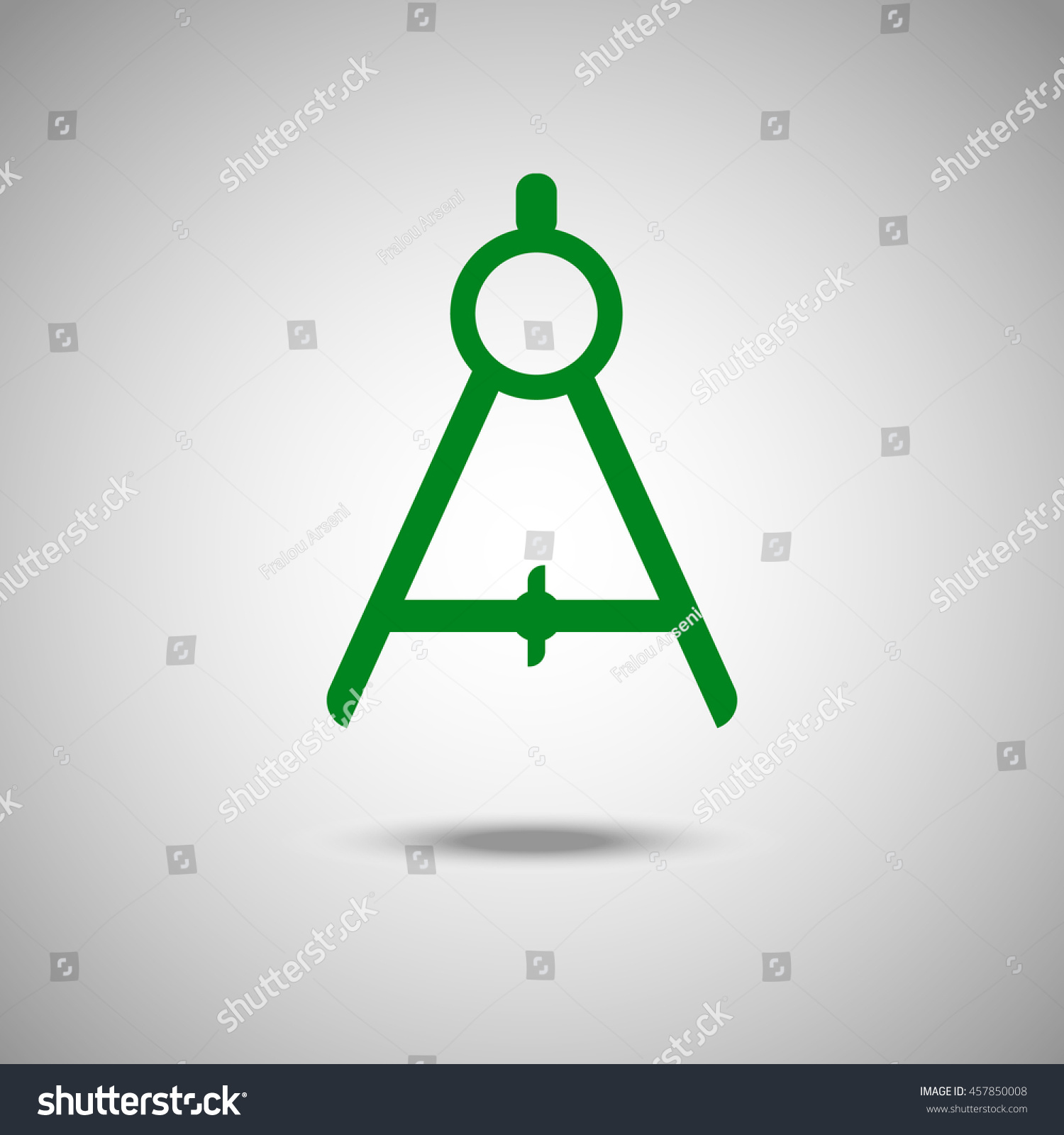 Geometry Compass Icon Flat Style Grey Stock Vector (Royalty Free) 457850008