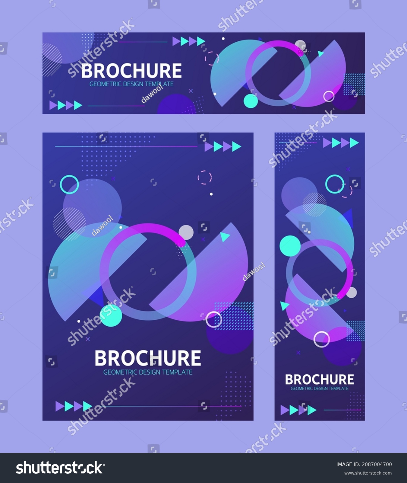 Geometry Illustration Brochure Template Collection Stock Vector ...