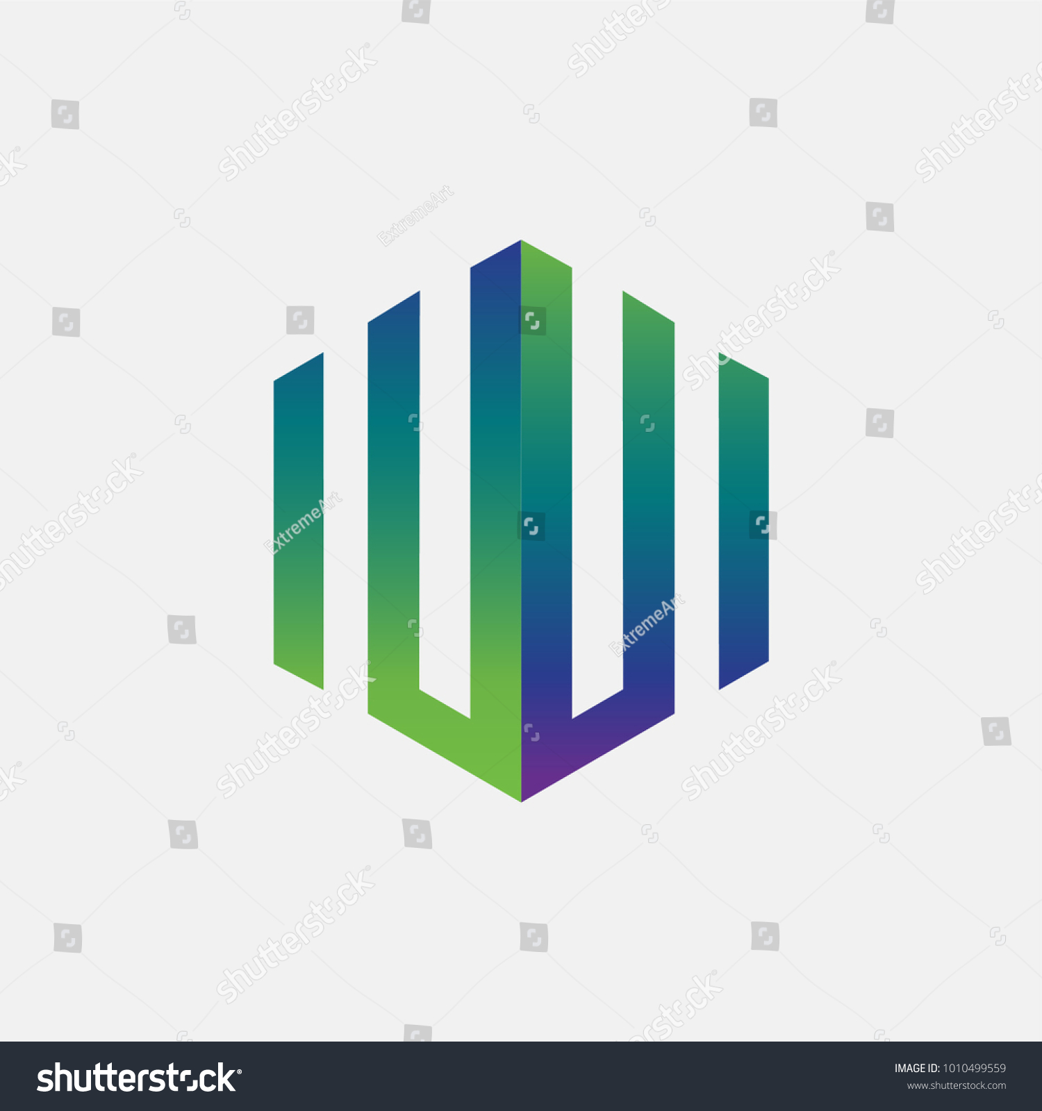 Geometry Logo Abstract Letter W Vector: vector de stock (libre de ...