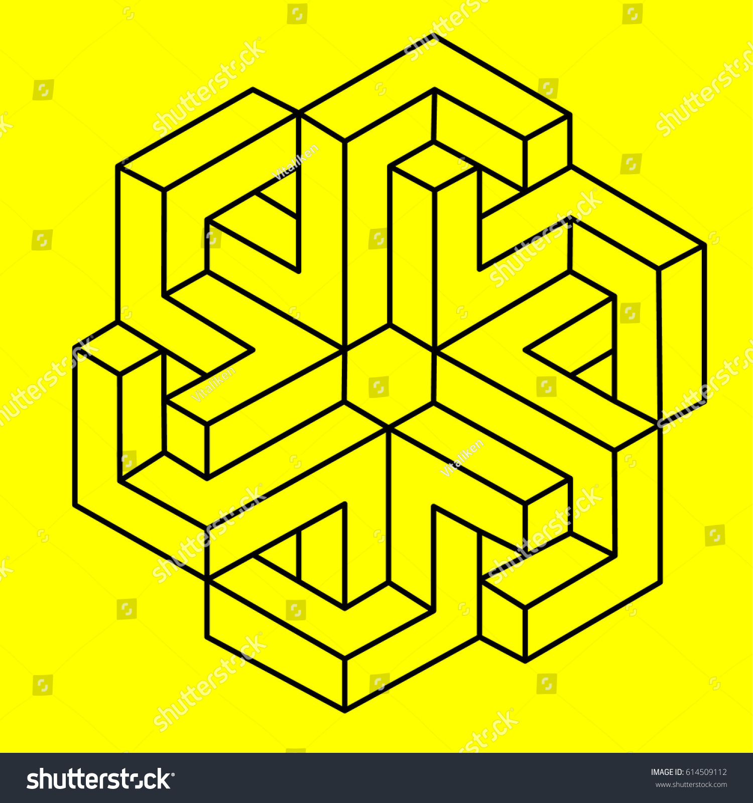 Geometry Optical Illusion Figure Stock Vector (Royalty Free) 614509112
