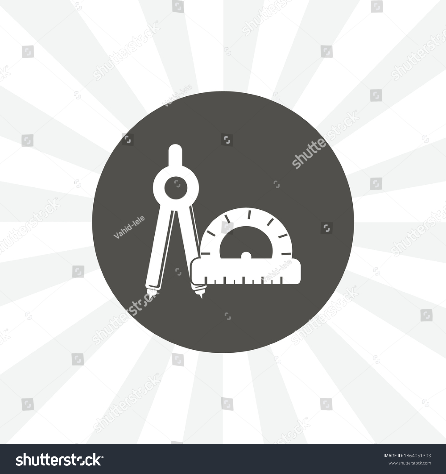 Geometry Sign Compass Protractor Isolated Vector Stock Vector (Royalty ...