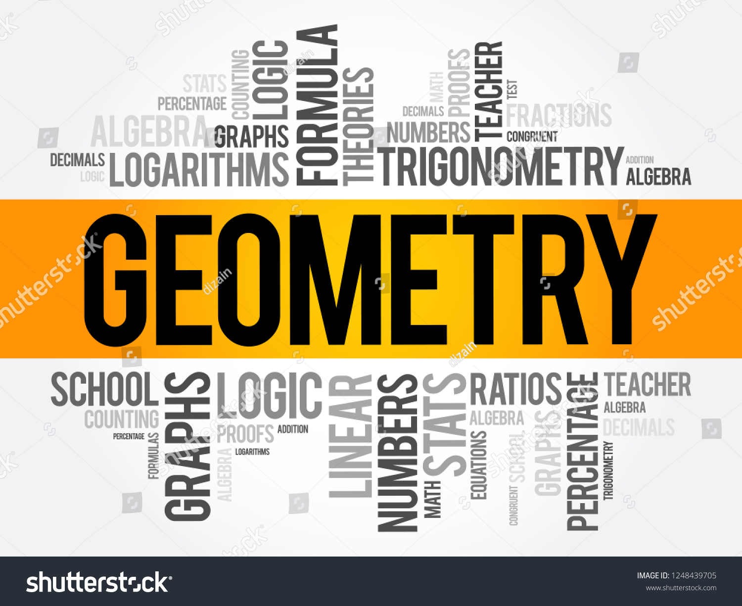 Geometry Word Cloud Collage Education Concept Stock Vector (Royalty ...