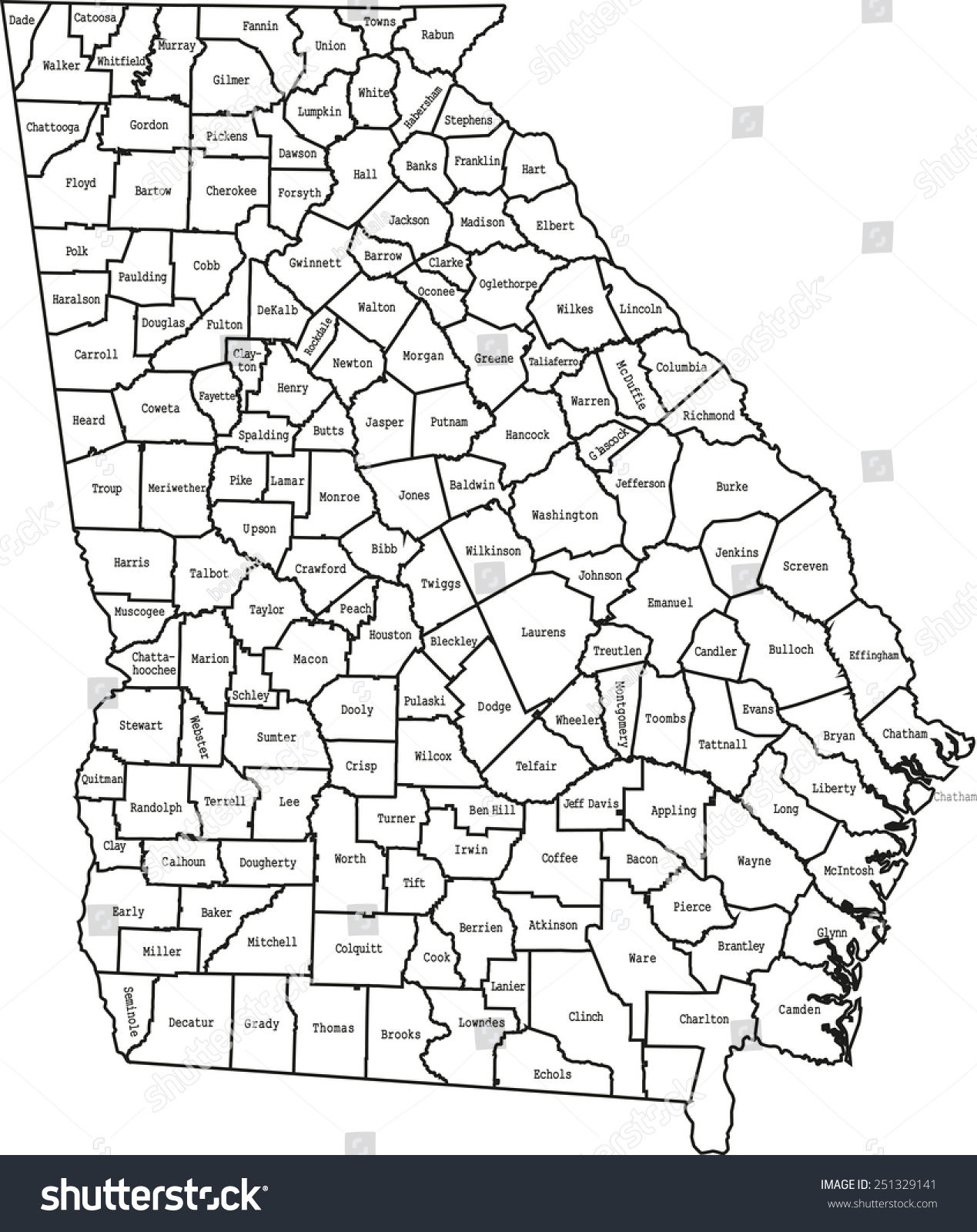 county map of georgia with zip codes