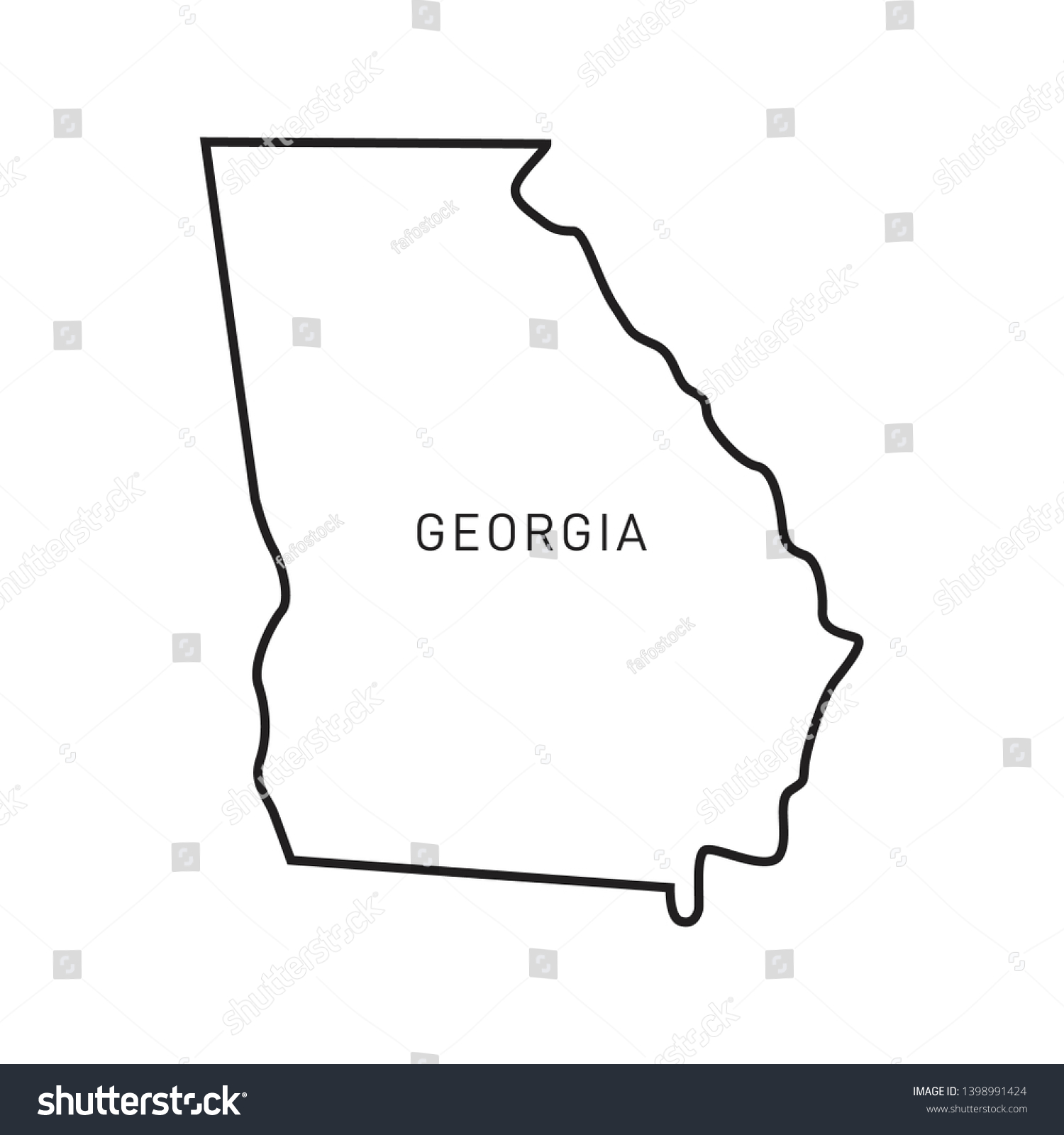 5,494 Georgia outline map Images, Stock Photos & Vectors | Shutterstock