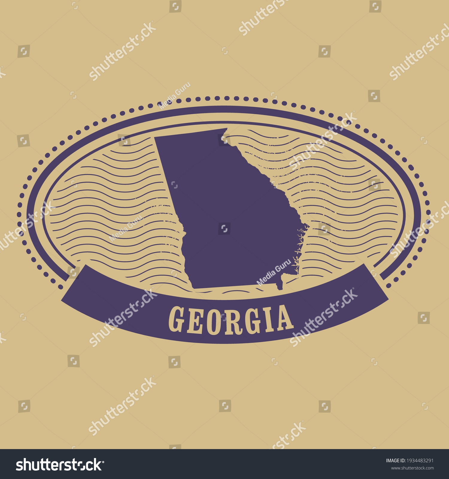Georgia State Stamp Map Silhouette Vector Stock Vector (Royalty Free ...