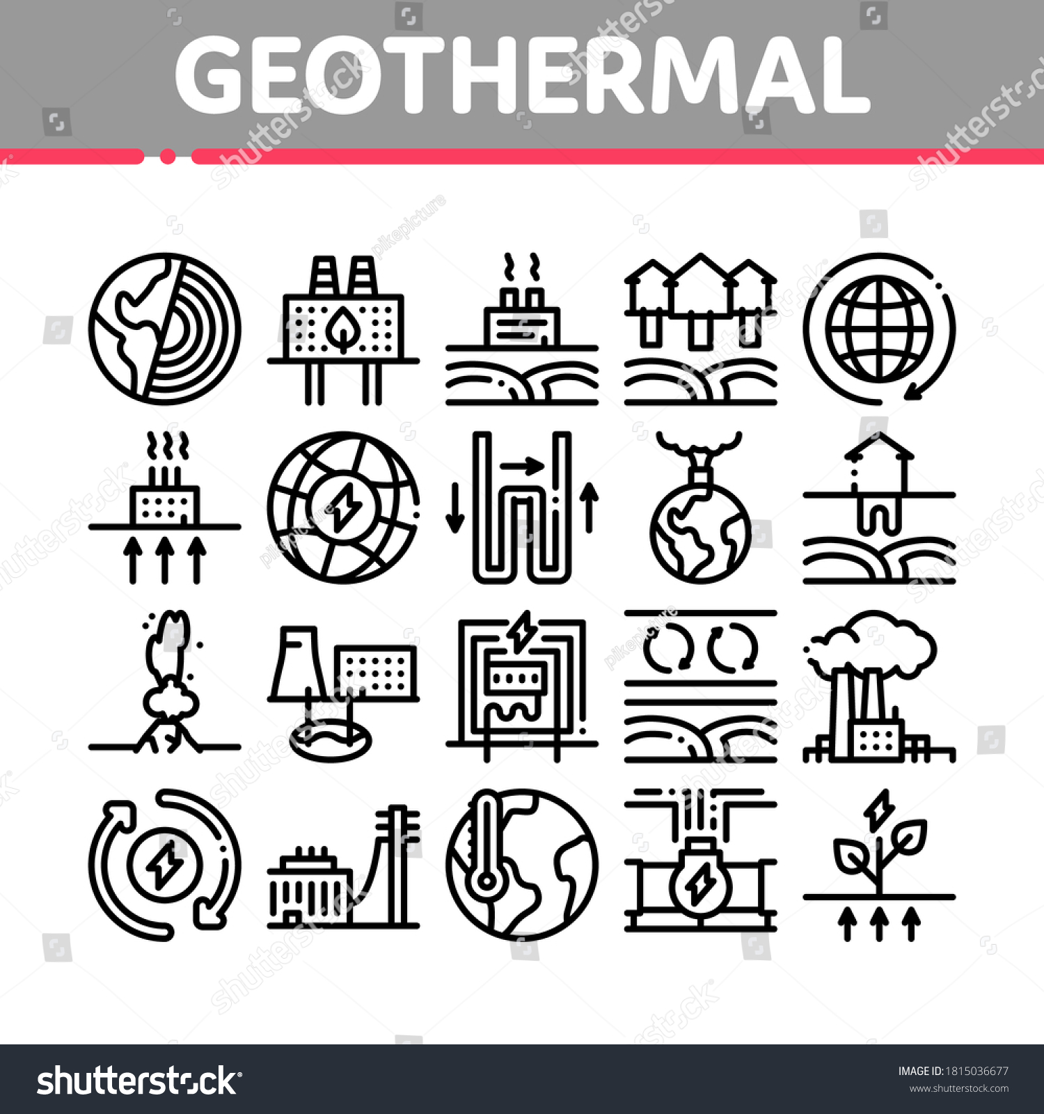 Geothermal Energy Collection Icons Set Vector Stock Vector (Royalty ... Geothermal Energy Collection Icons Set Vector Stock Vector (Royalty ...