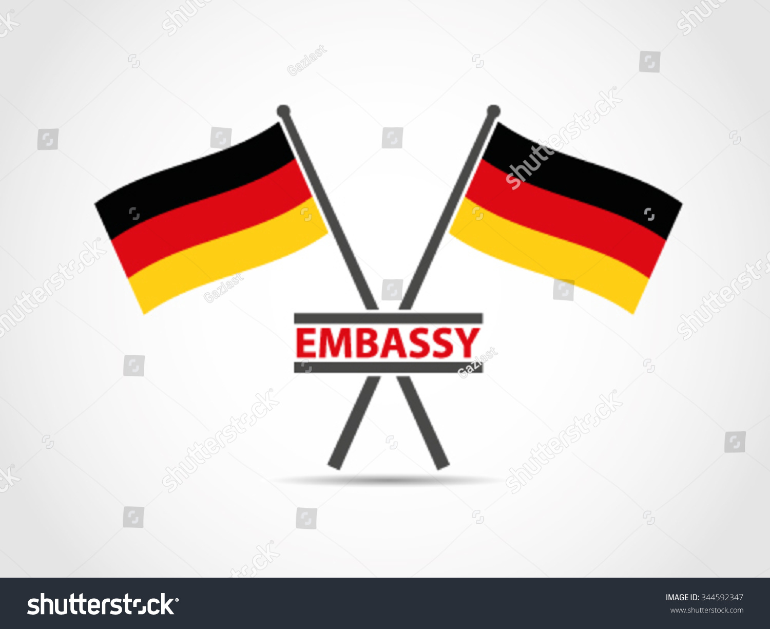 German Emblem Flag Embassy Stock Vector (Royalty Free) 344592347