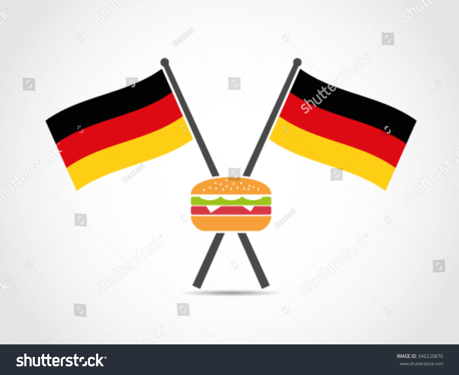 German Emblem Flag Hamburger Stock Vector (Royalty Free) 346220876