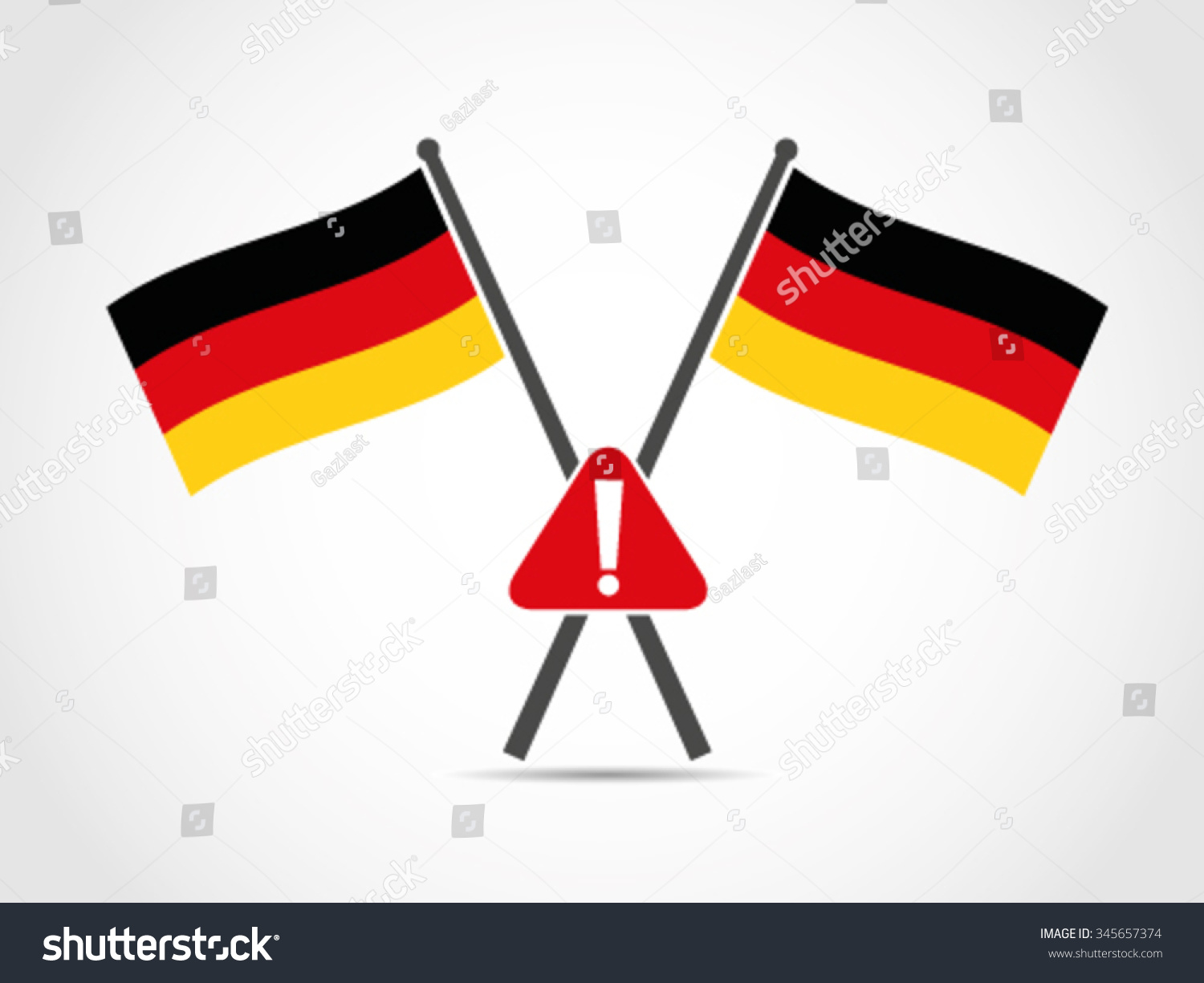 German Emblem Flag Warning Stock Vector (Royalty Free) 345657374 ...
