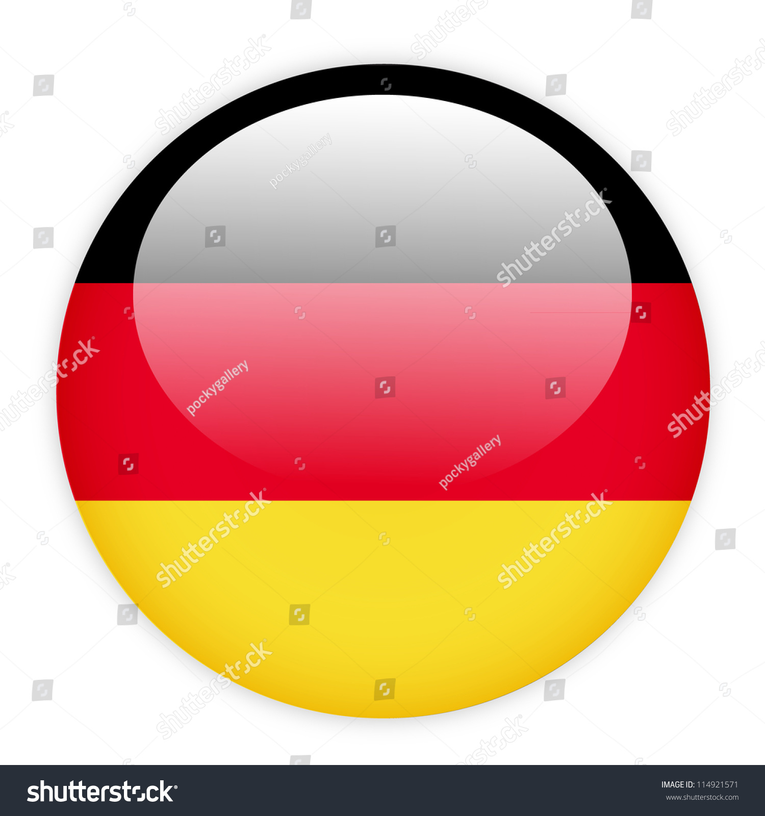 German Flag Button On White Stock Vector (Royalty Free) 114921571 ...