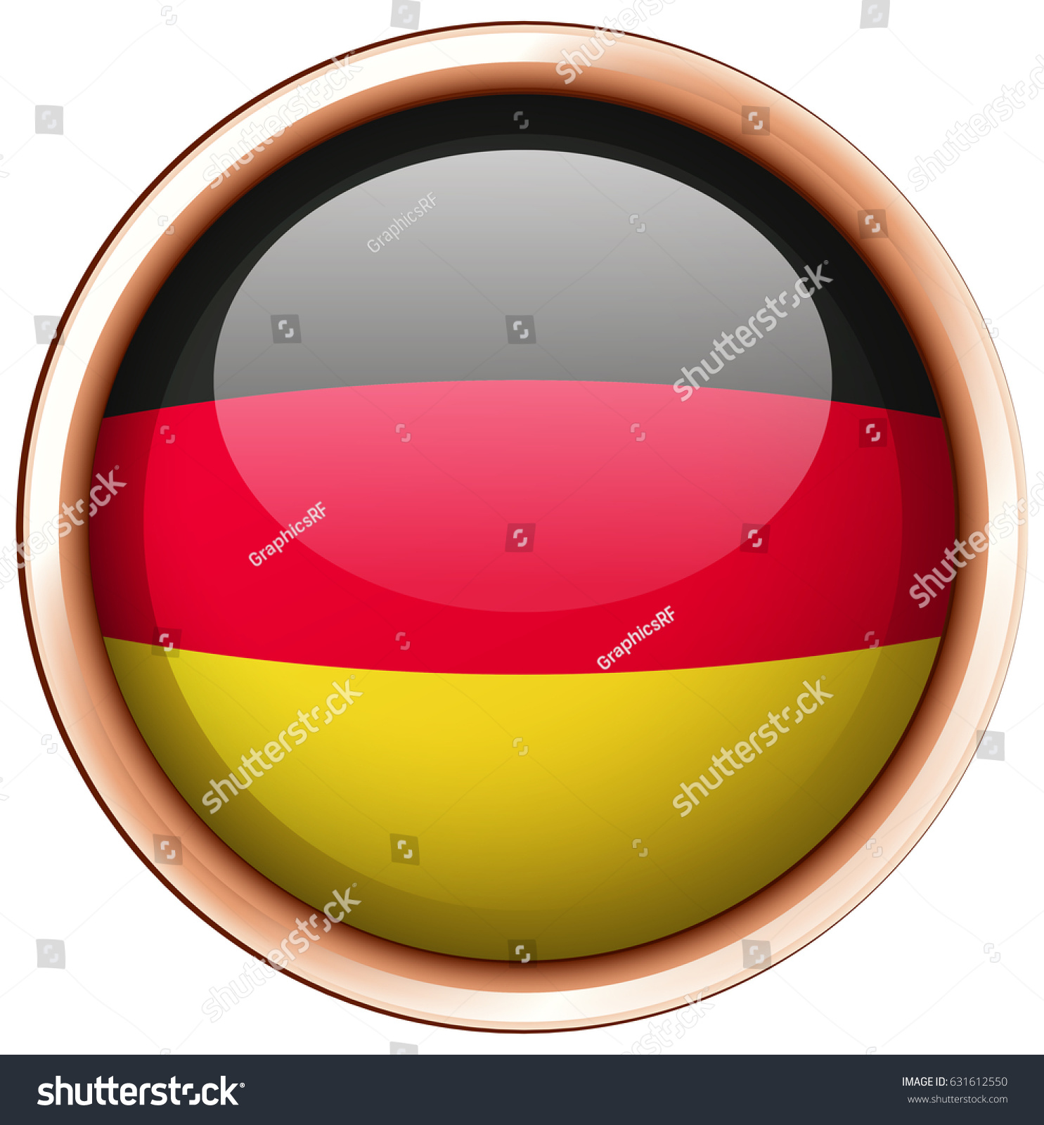 German Flag Button Style Stock Vector (Royalty Free) 631612550